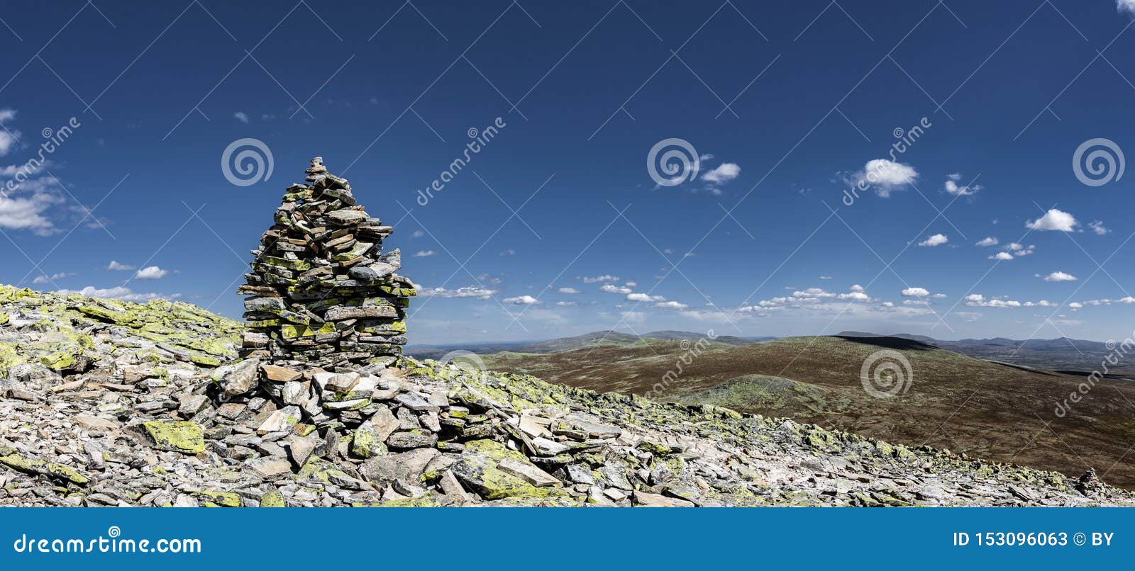 Stone Pyramid on the Summit of Moen Stock Image - Image of outlook ...