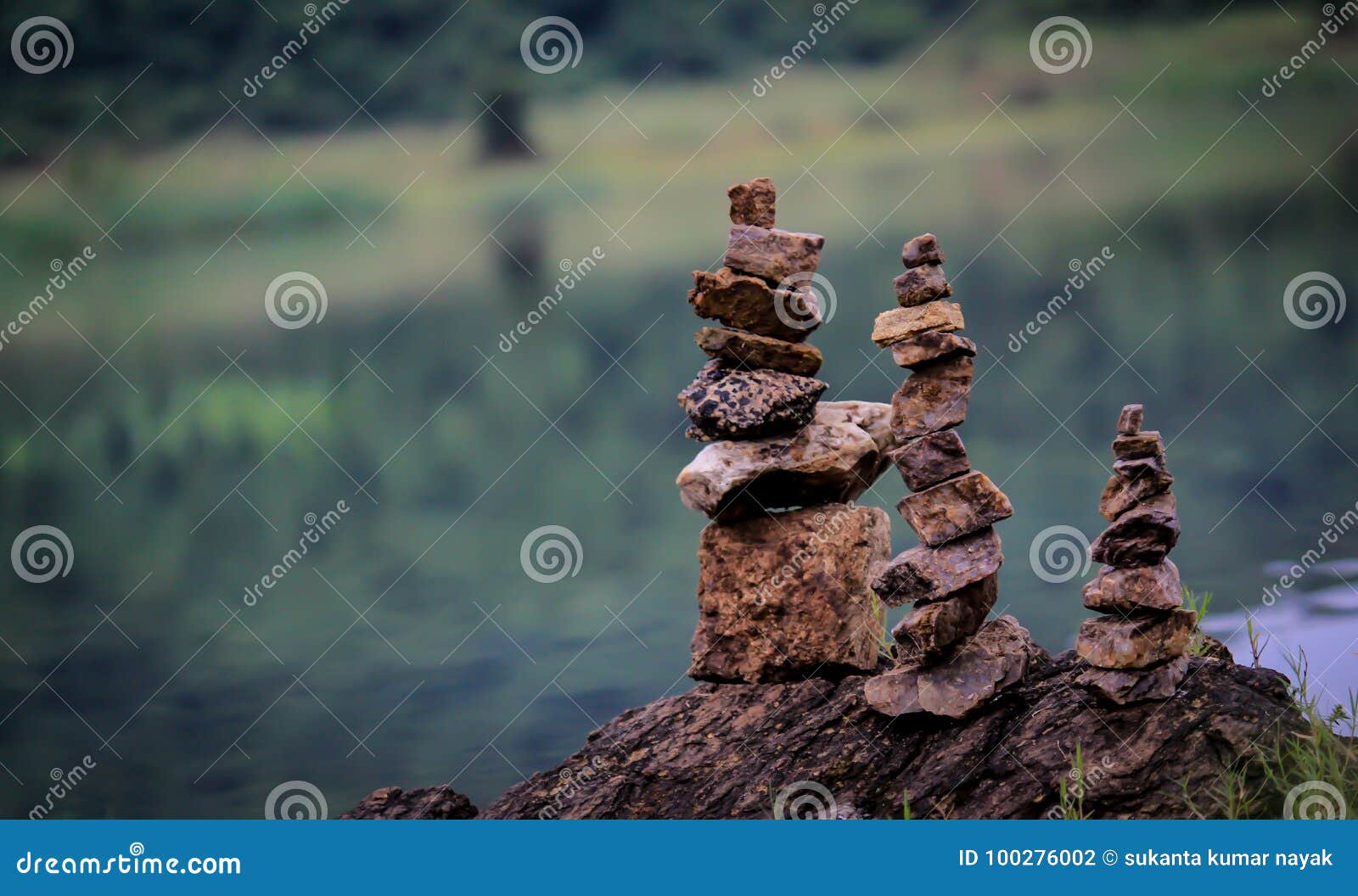 3 Stone pyramid stock photo. Image of river, little - 100276002