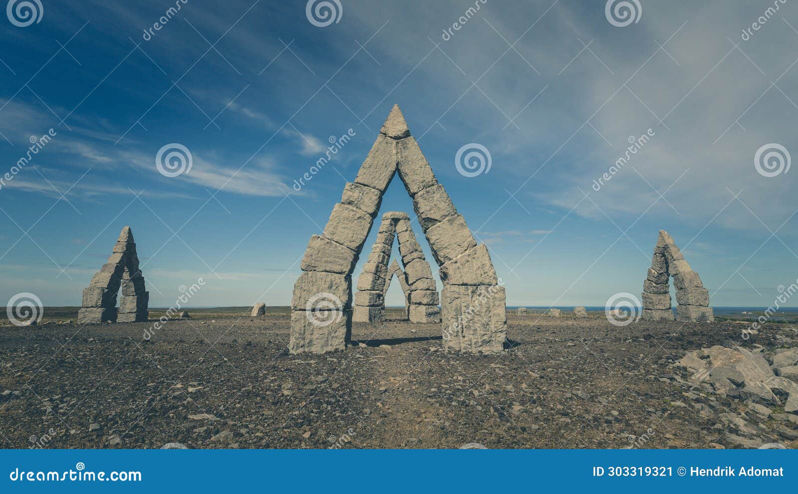 Stone Pyramids of the Arctic Circle on Iceland. Stock Image - Image of ...
