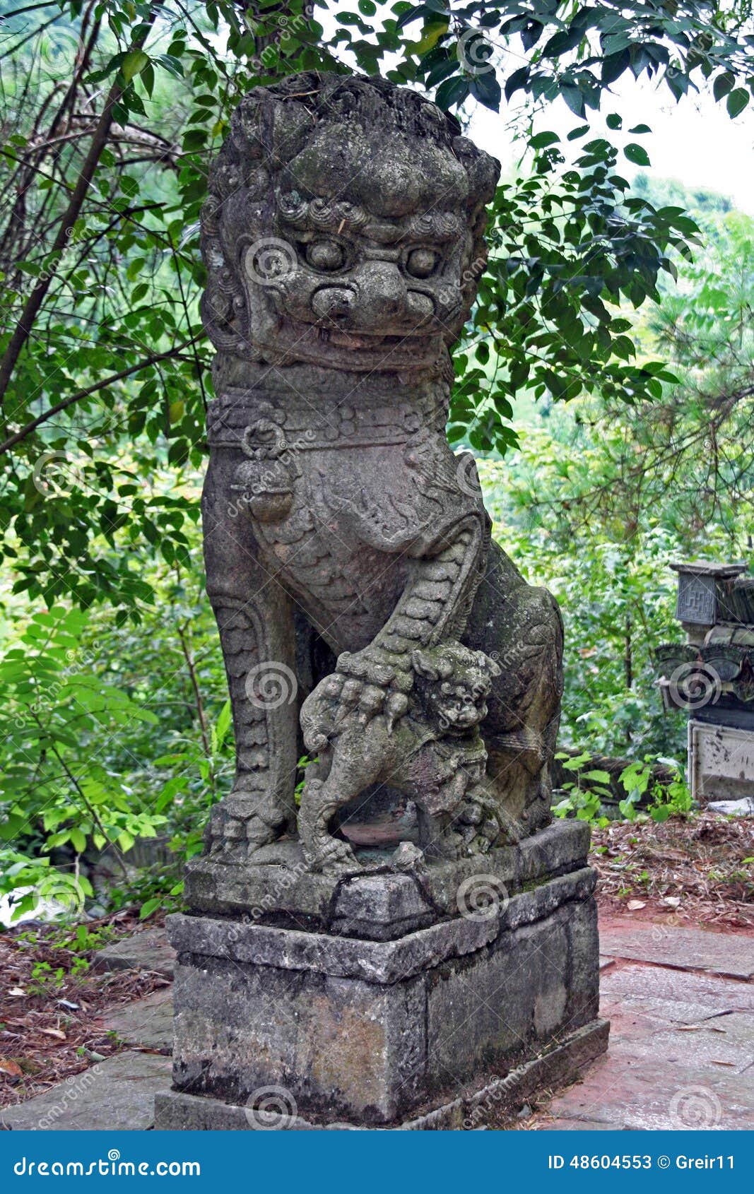 Stone Qilin Statue in Anhui Province, China Stock Image - Image of ...