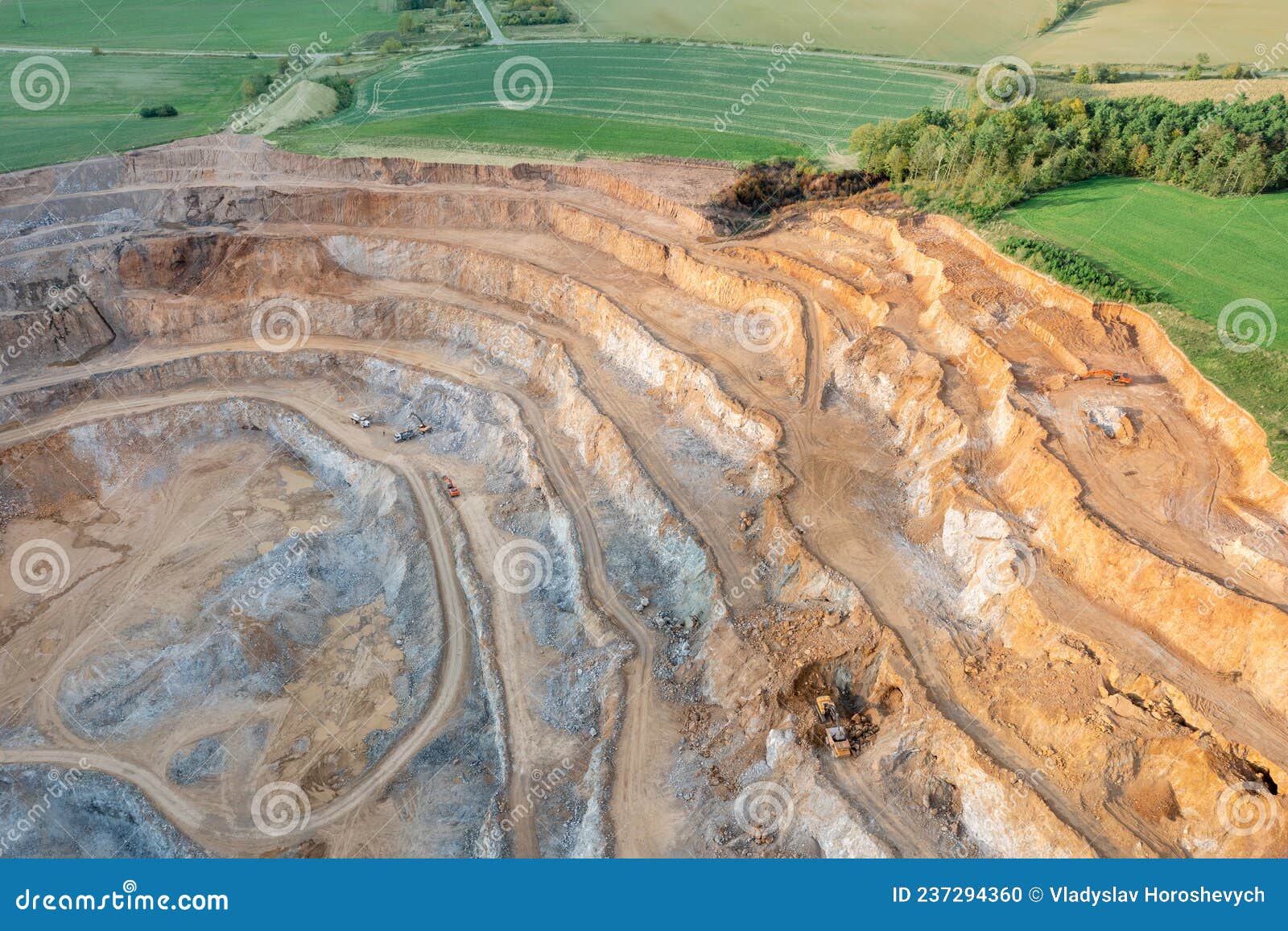 Stone Quarry from Above. Extraction of Sand and Stone in a Huge Quarry ...