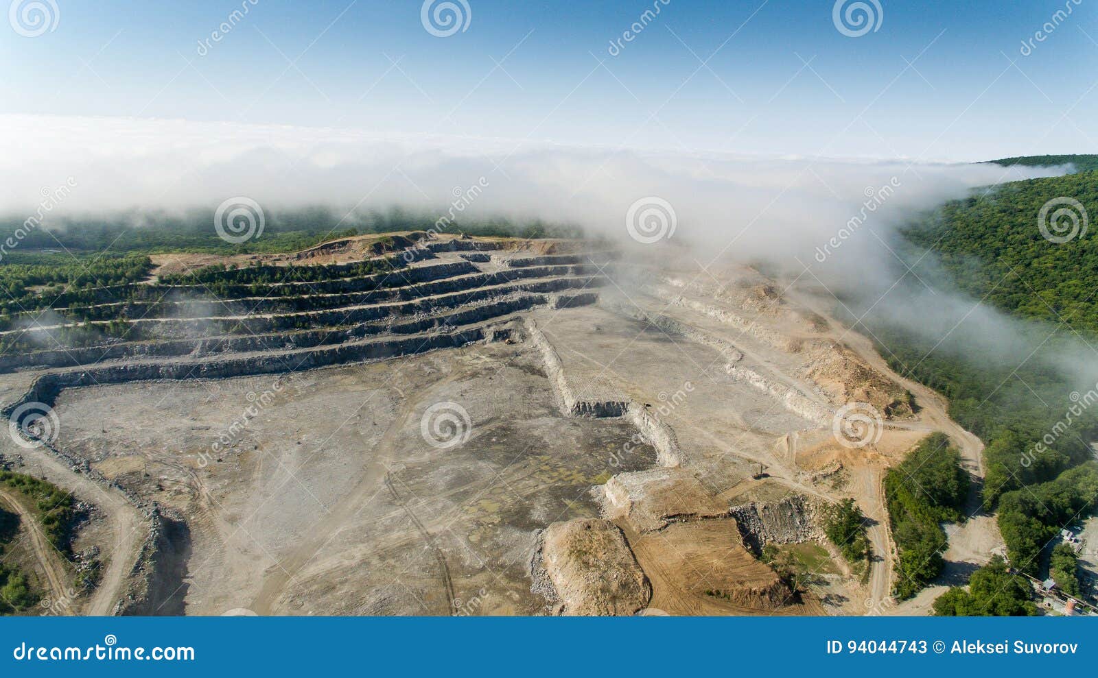 Stone Quarry. Aerial View Over the Building Materials Processing ...