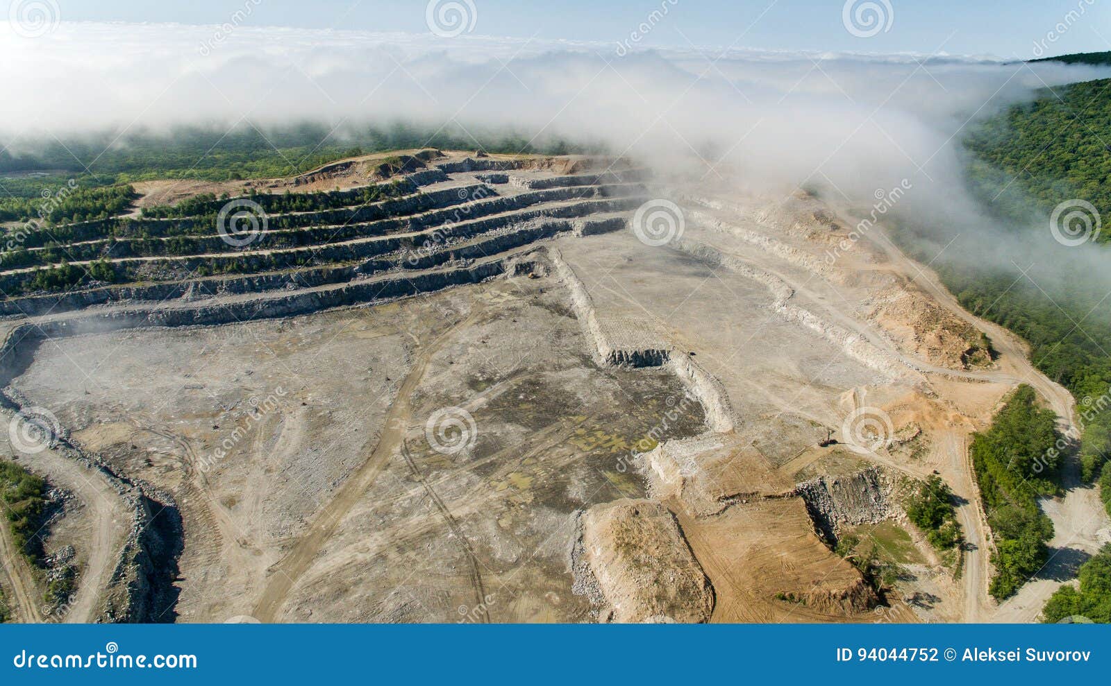 Stone Quarry. Aerial View Over the Building Materials Processing ...