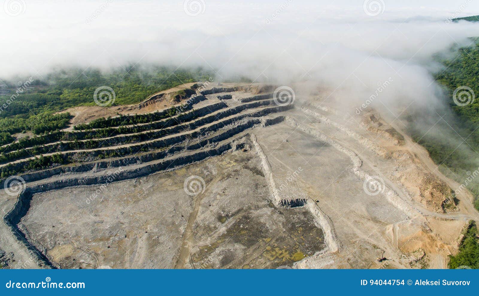 Stone Quarry. Aerial View Over the Building Materials Processing ...