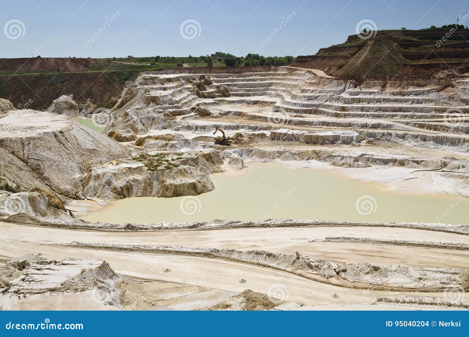 Stone quarry with excavate stock photo. Image of excavation - 95040204