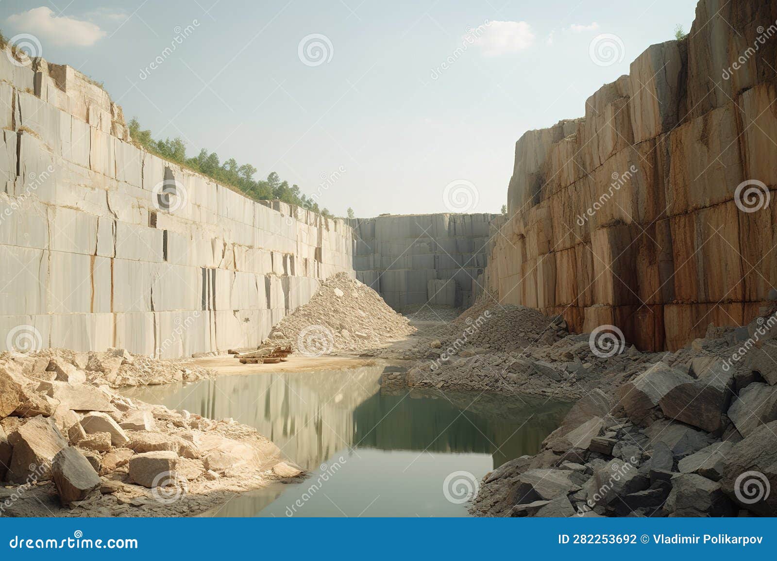 Stone Quarry. Generated by AI Stock Illustration - Illustration of ...