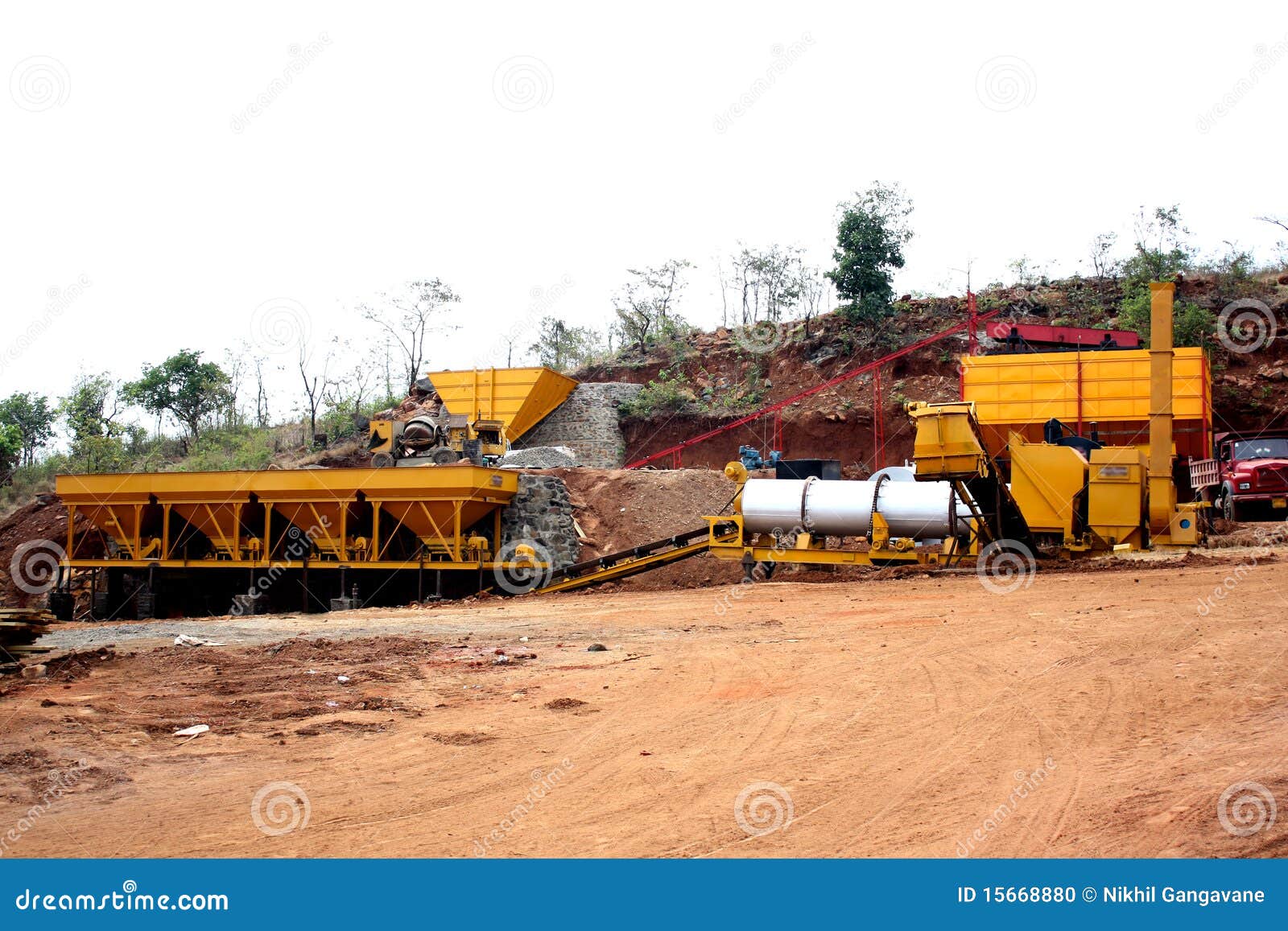 Stone Quarry Machines stock photo. Image of yellow, stone - 15668880