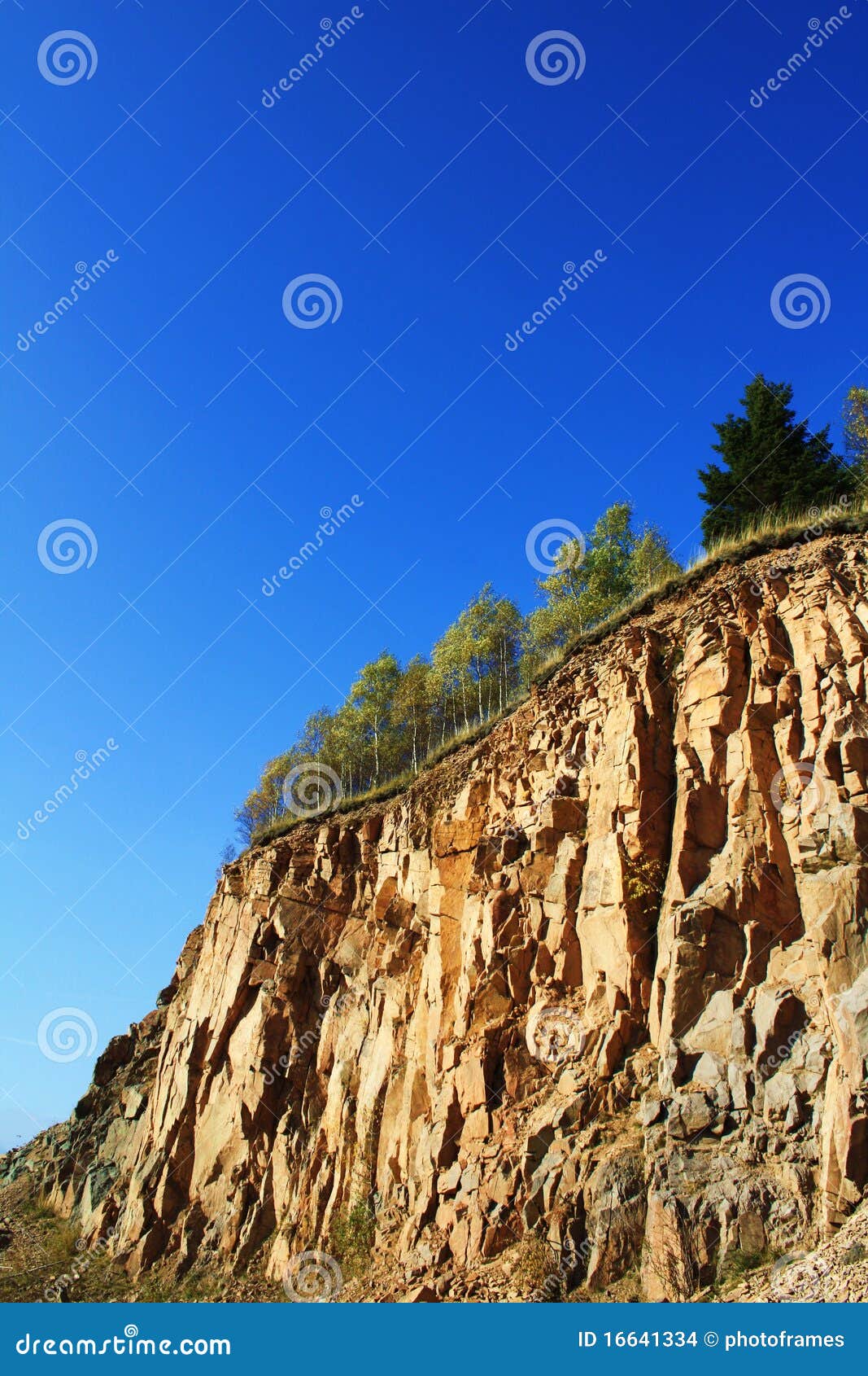 Stone Quarry Steep Cliff Abbys Stock Photo - Image of industry, crystal ...