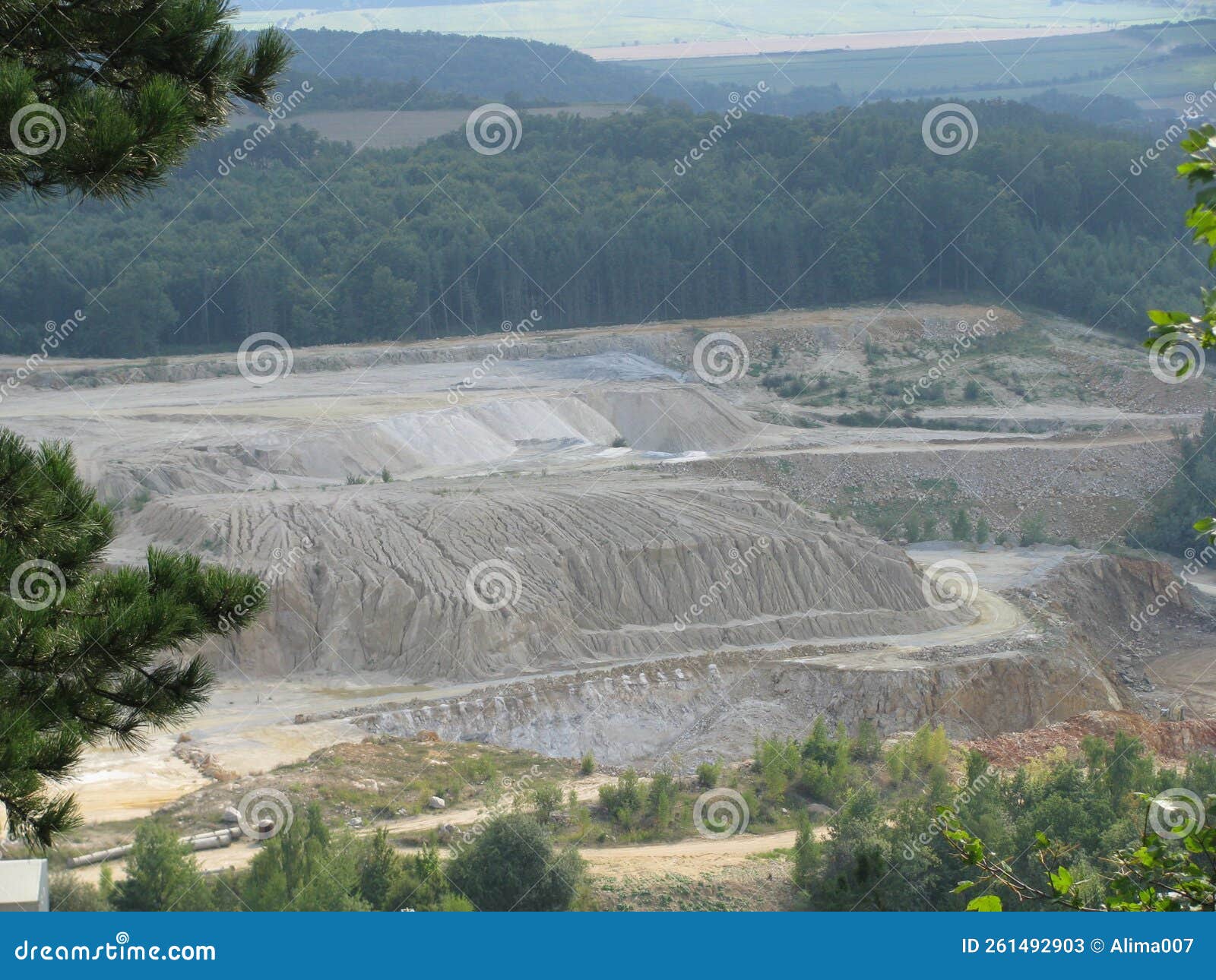 Stone Quarry, View from a Distance Stock Image - Image of machine ...