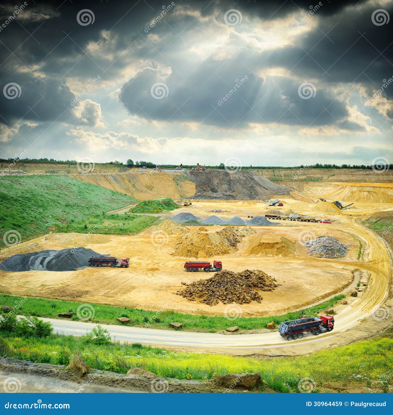 Stone quarry working area stock image. Image of landscape - 30964459