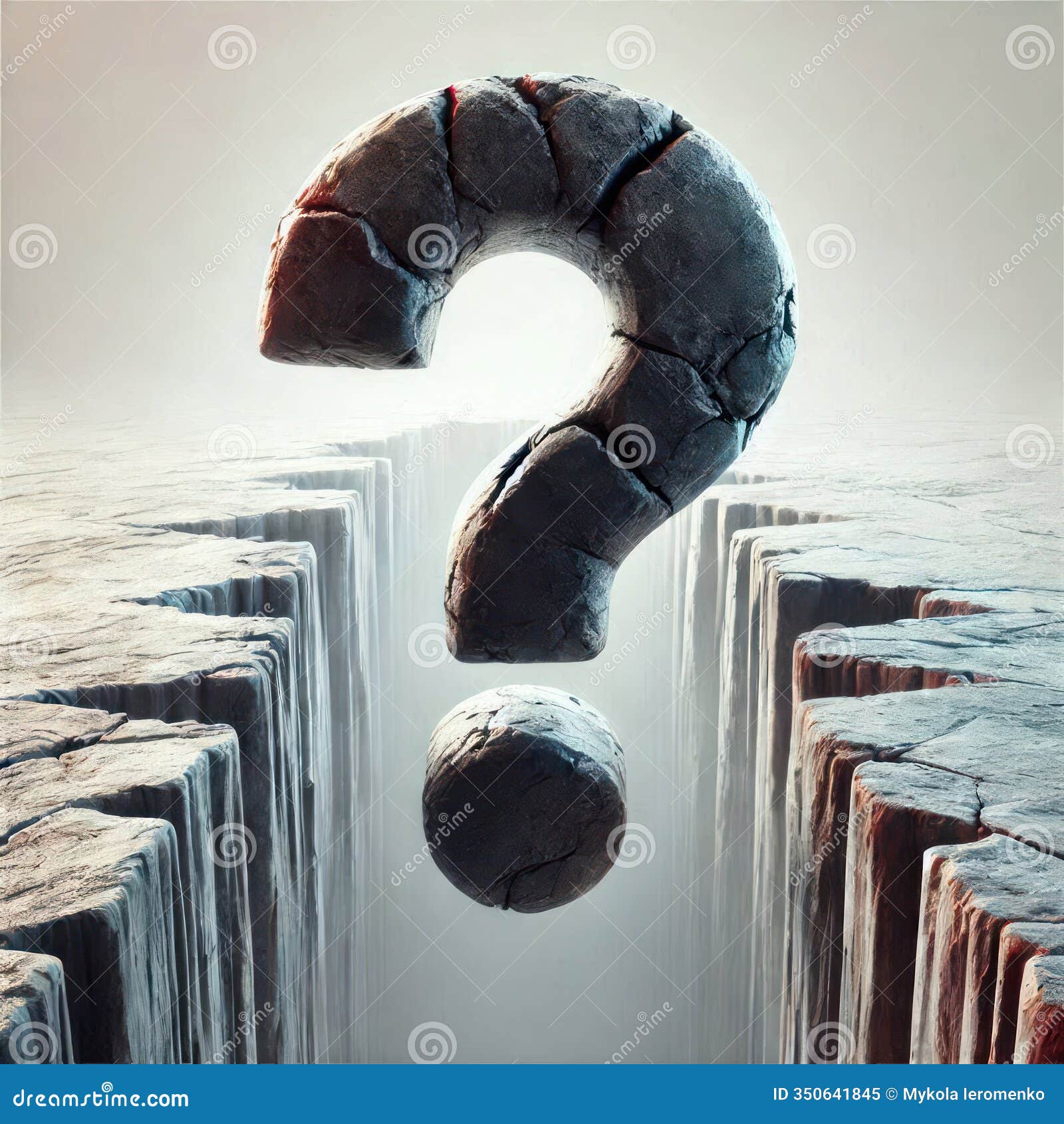 A Stone Question Mark Over the Abyss. Stock Image - Image of design ...