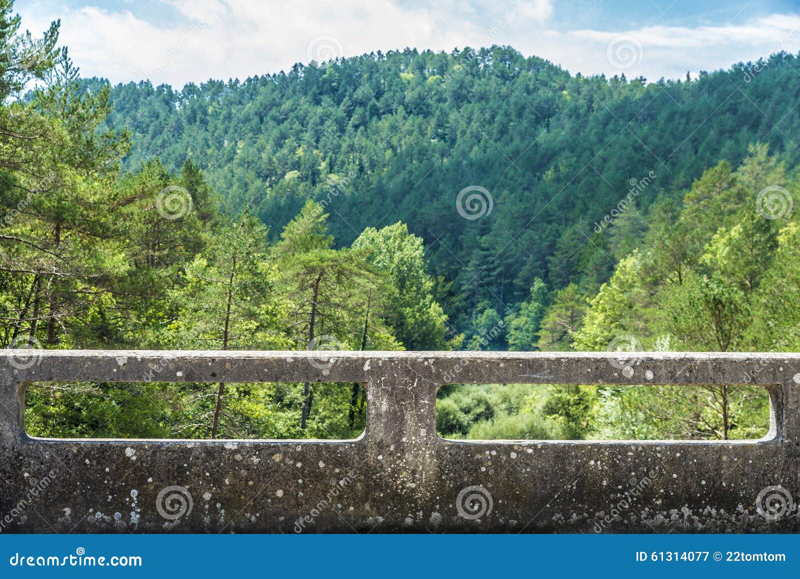 Stone railing of a bridge stock image. Image of forest - 61314077