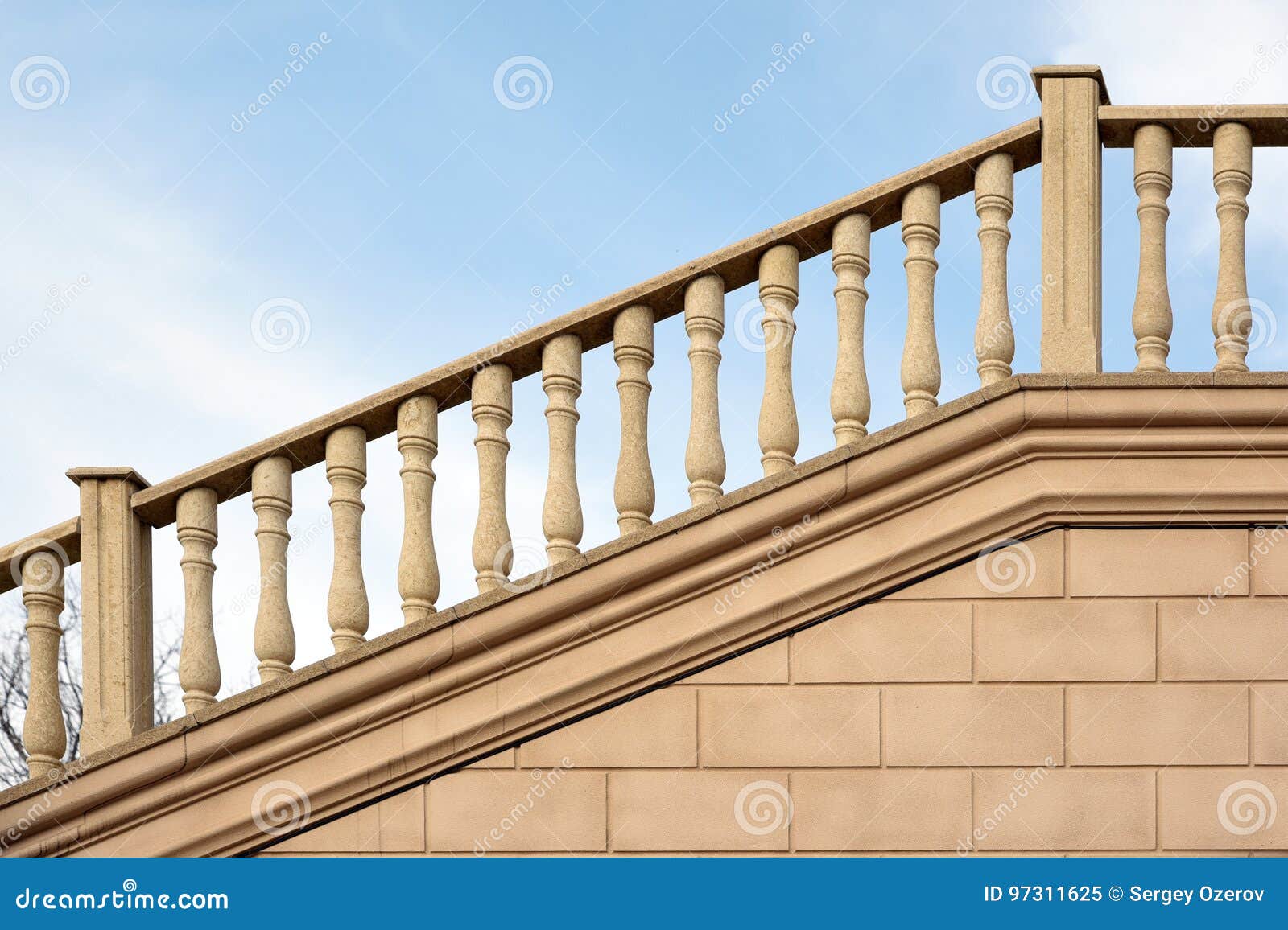 Stone railing. stock image. Image of cordon, design, fragment - 97311625