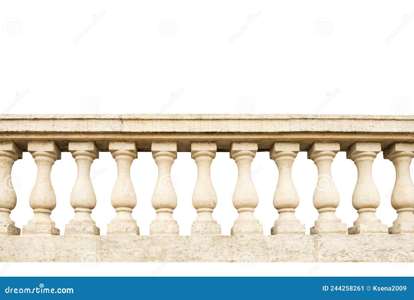 Stone railing isolated stock image. Image of fence, white - 244258261