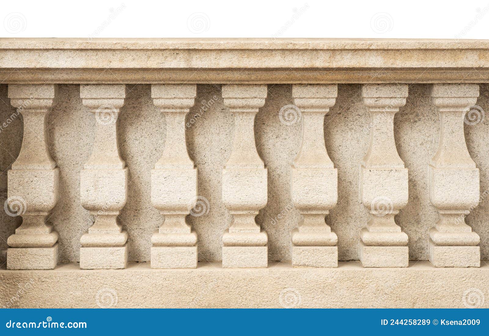 Stone railing isolated stock image. Image of construction - 244258289