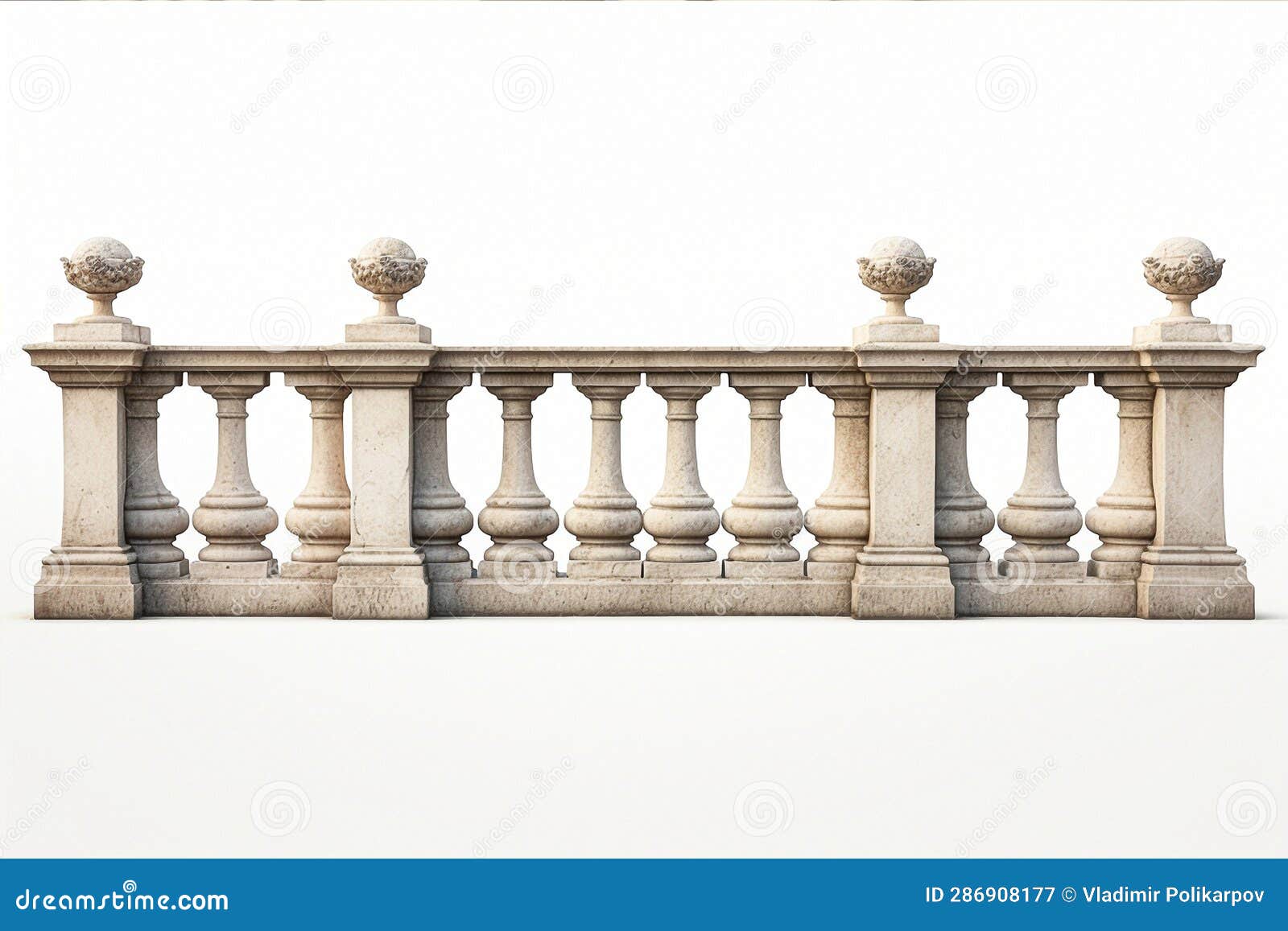 Stone Railing Isolated on White Background Stock Image - Image of ...