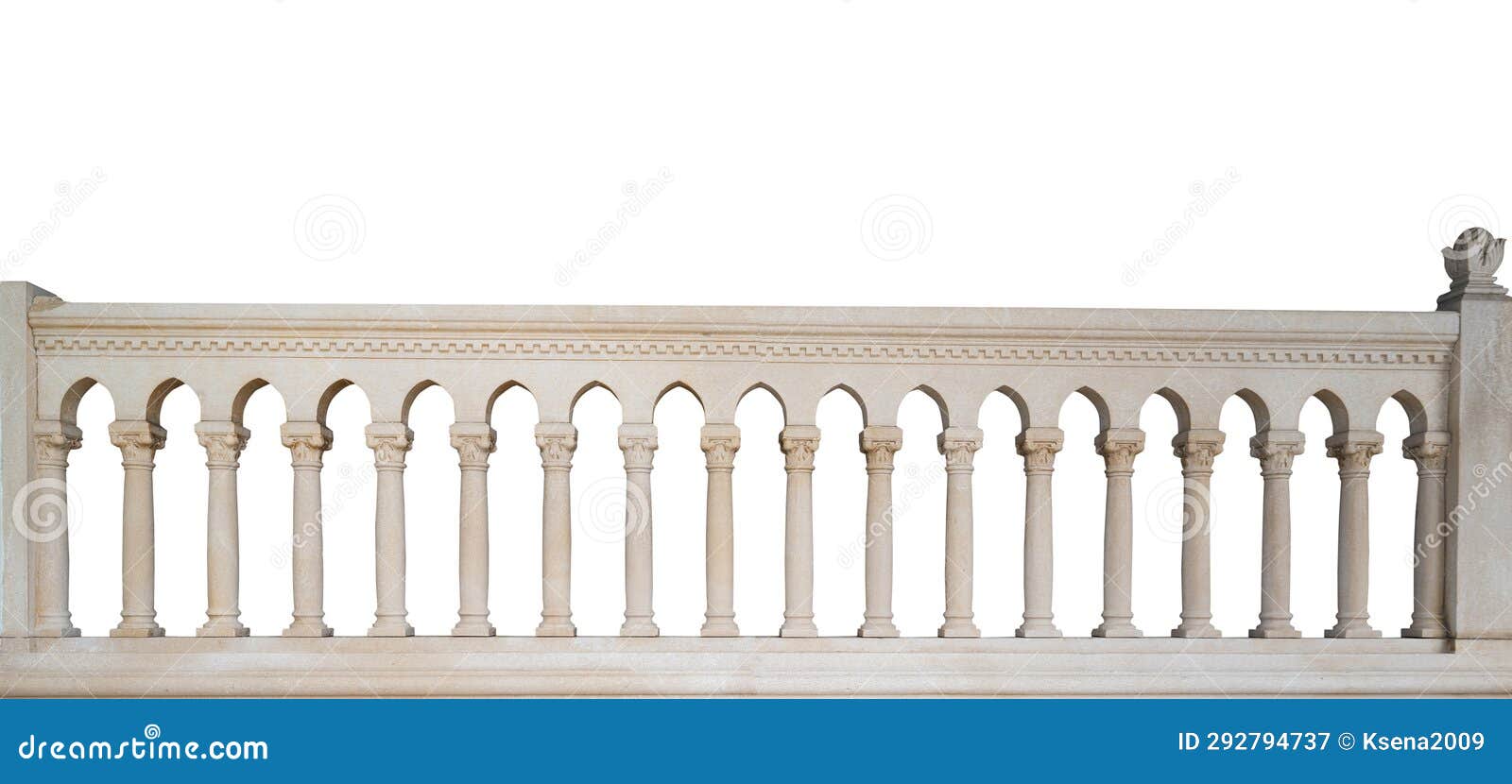 Stone railing isolated stock image. Image of design - 292794737