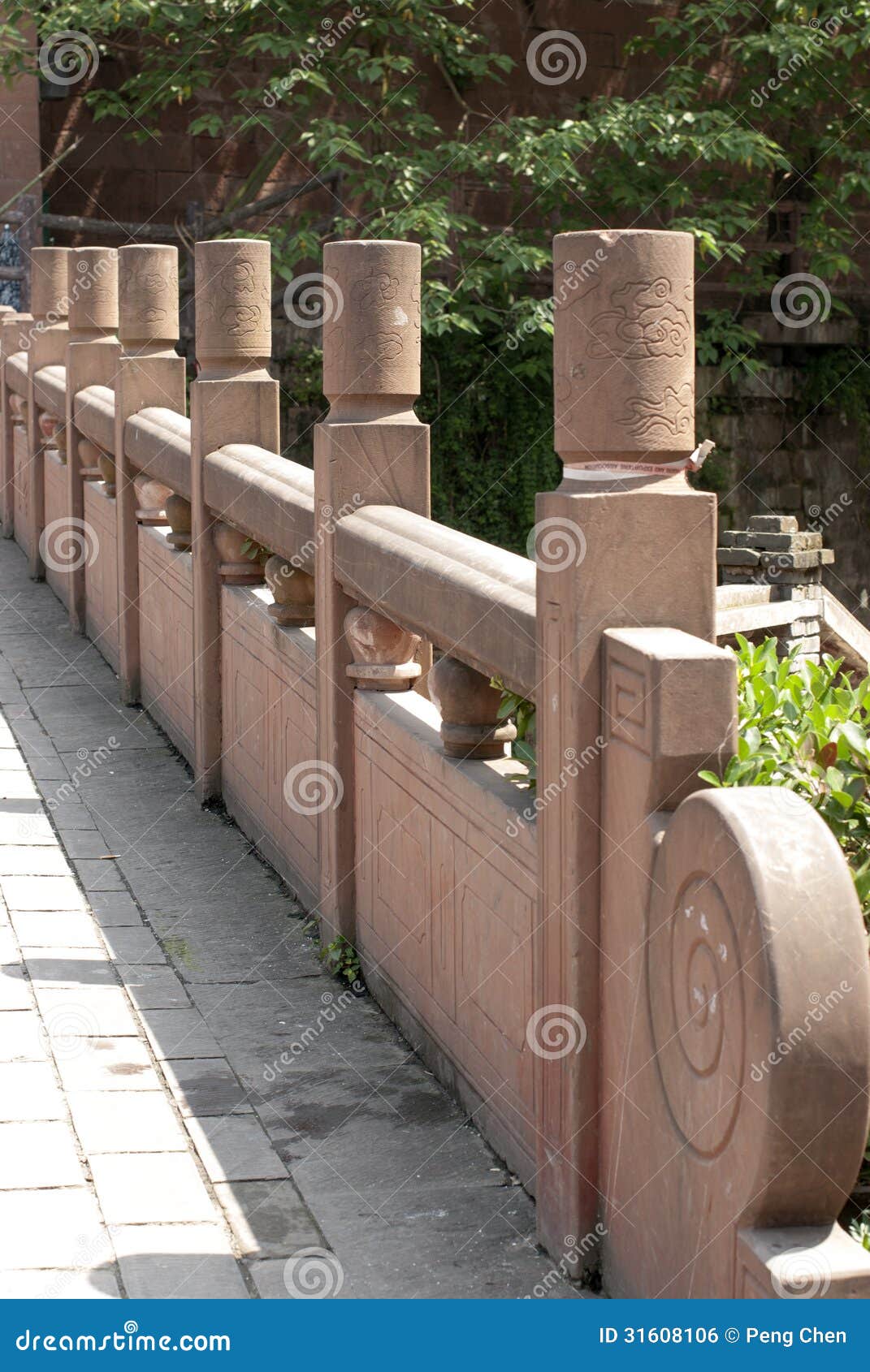 Stone railing stock illustration. Illustration of culture - 31608106