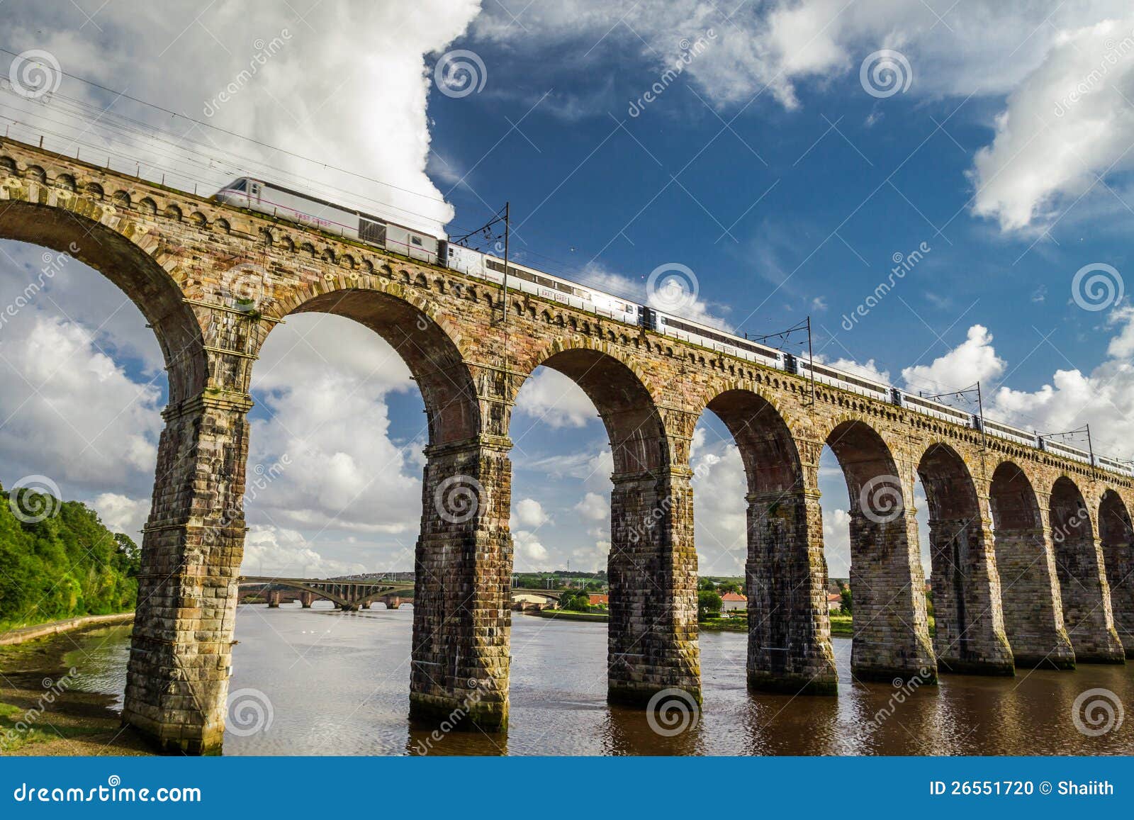 Stone Railway Bridge between Scotland and England Stock Photo - Image ...