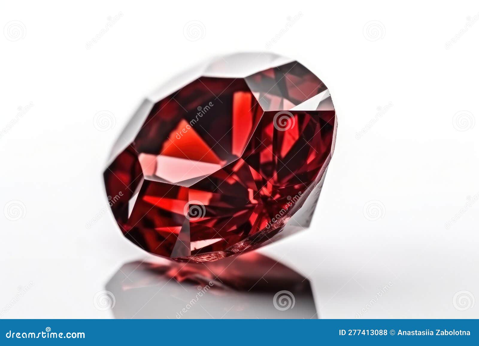 Stone Red Diamond on White Background. Generative AI Stock Illustration ...