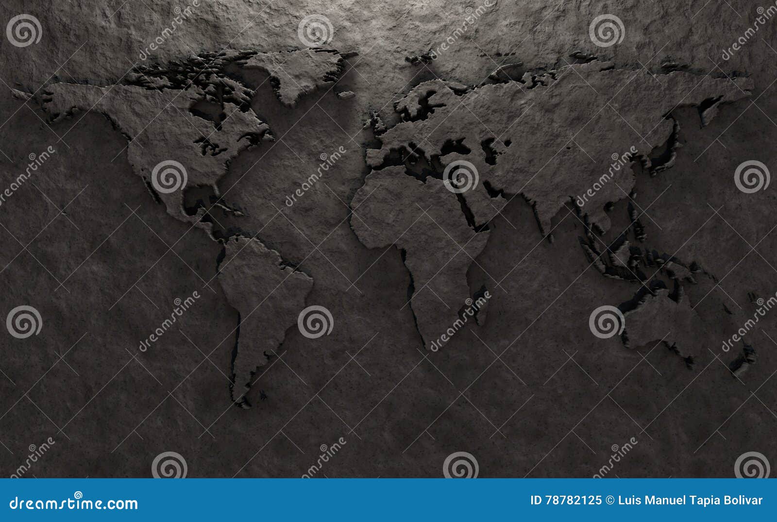 Stone Relief of a World Map Stock Illustration - Illustration of ...