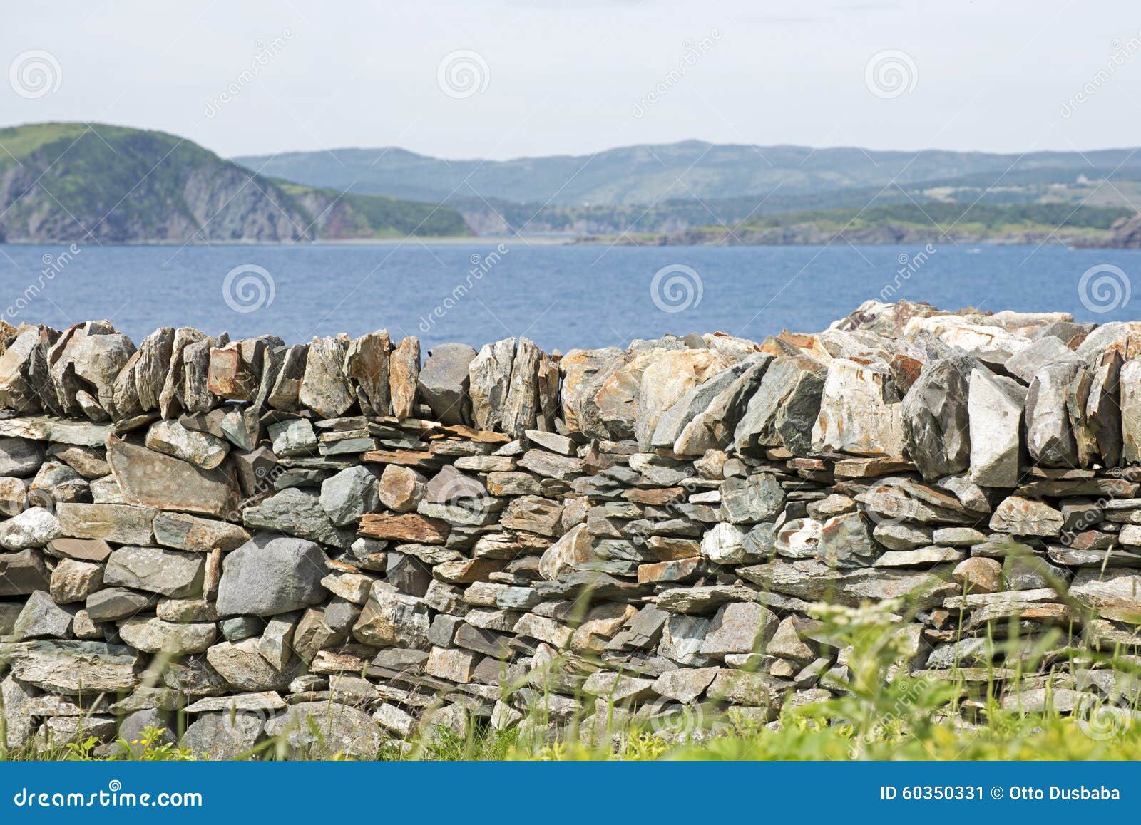 Stone Retaining Walls Of A Water Reservoir Or River Pond Dock ...
