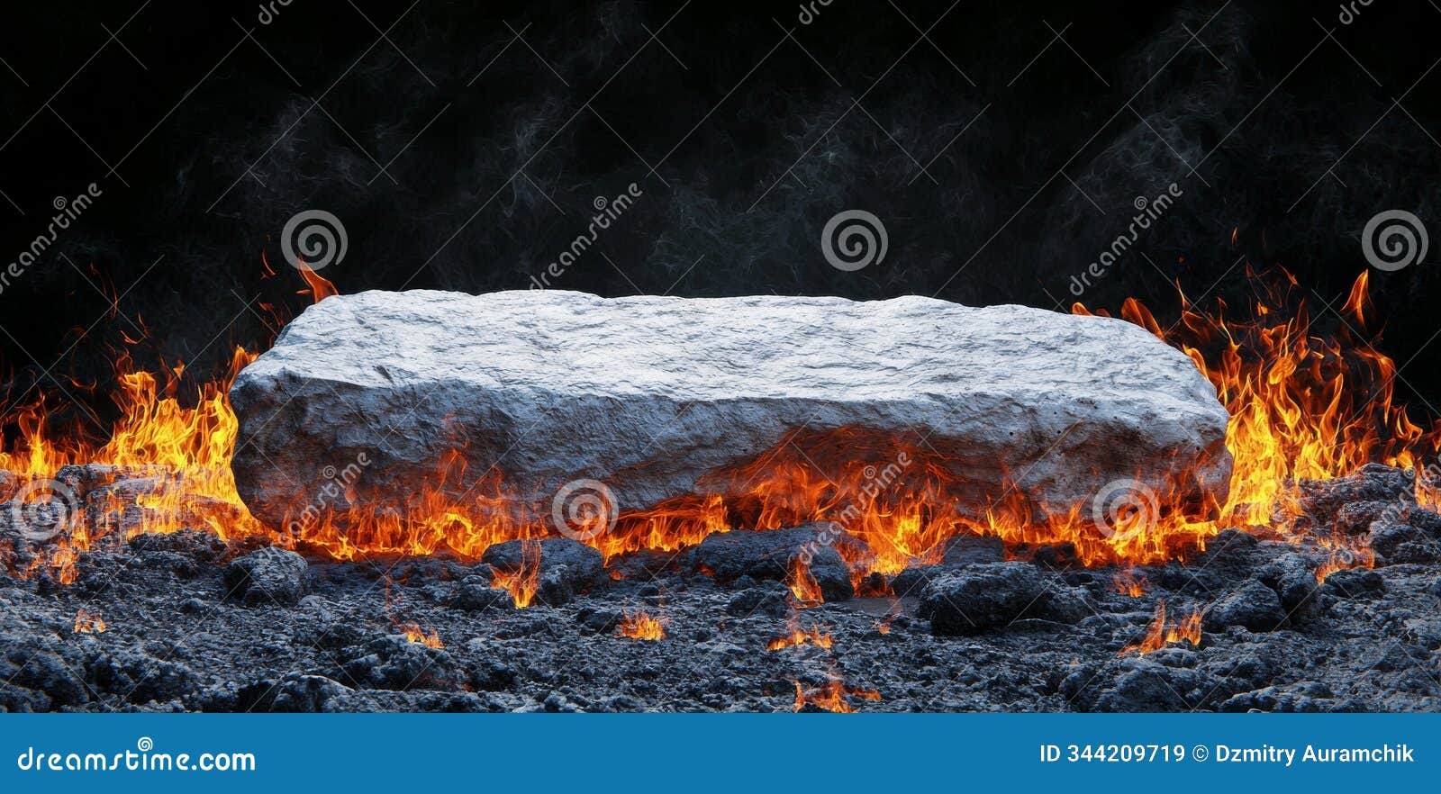 A Stone Rising from Ashes with Fire Rebirth Destruction Texture Stock ...