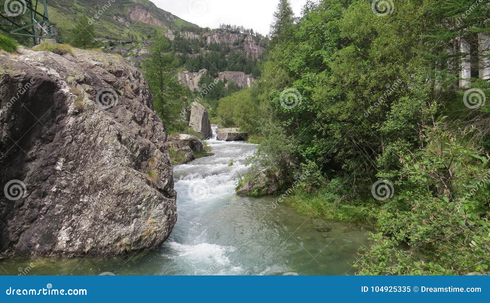 Stone river green trees stock image. Image of trees - 104925335