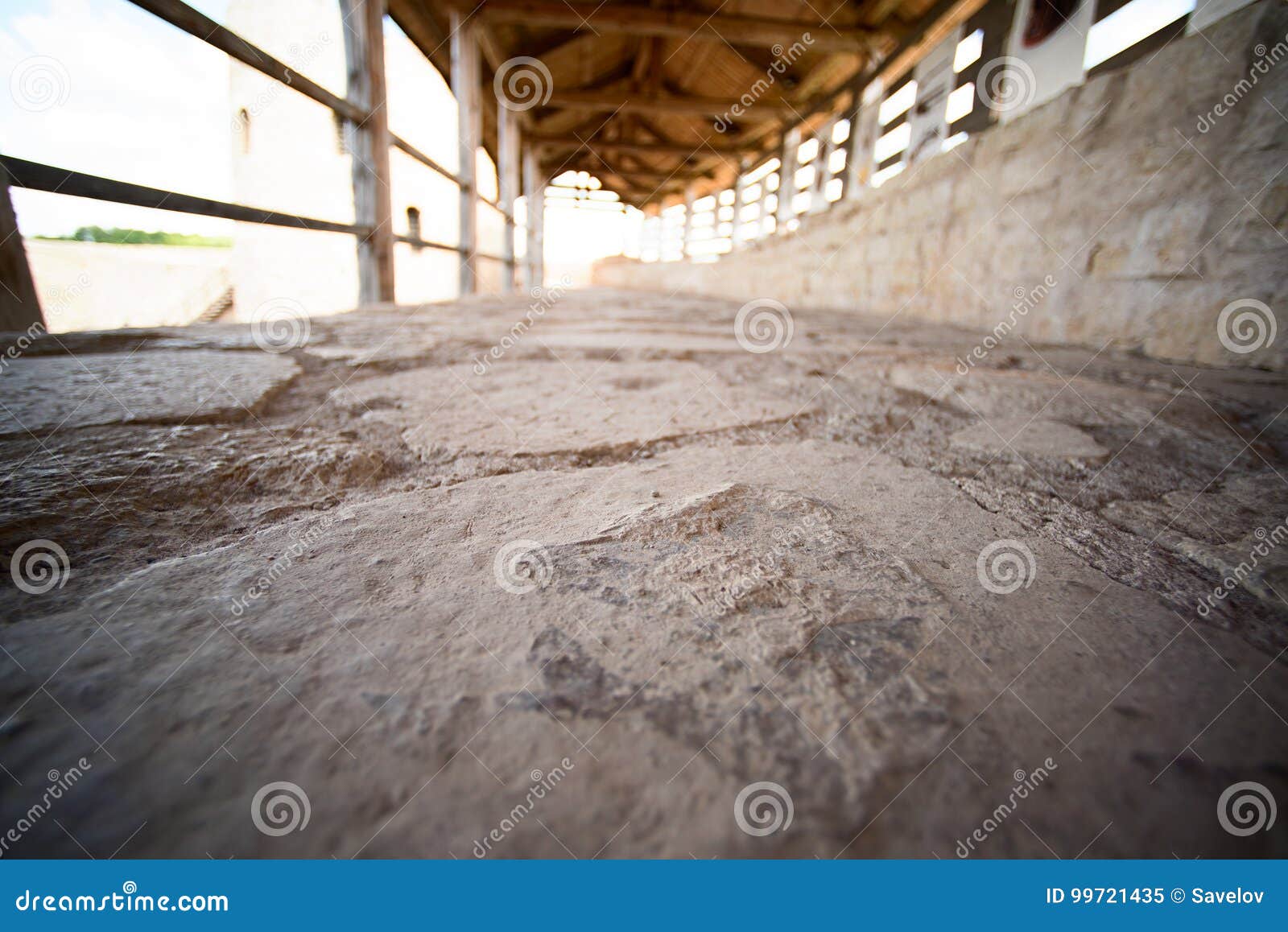 Stone Road on an Ancient Medieval Limestone Wall Stock Image - Image of ...