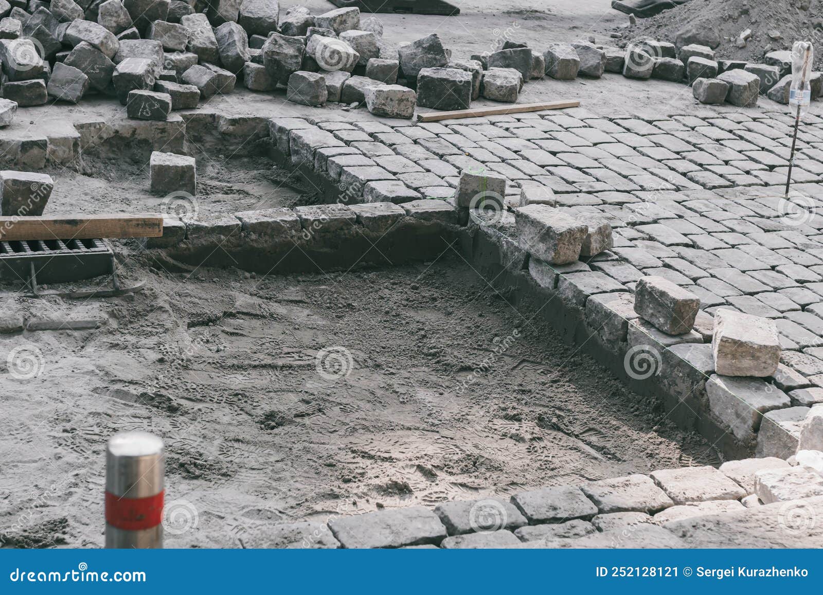 Stone Road Construction. Construction Stones Stock Image - Image of ...