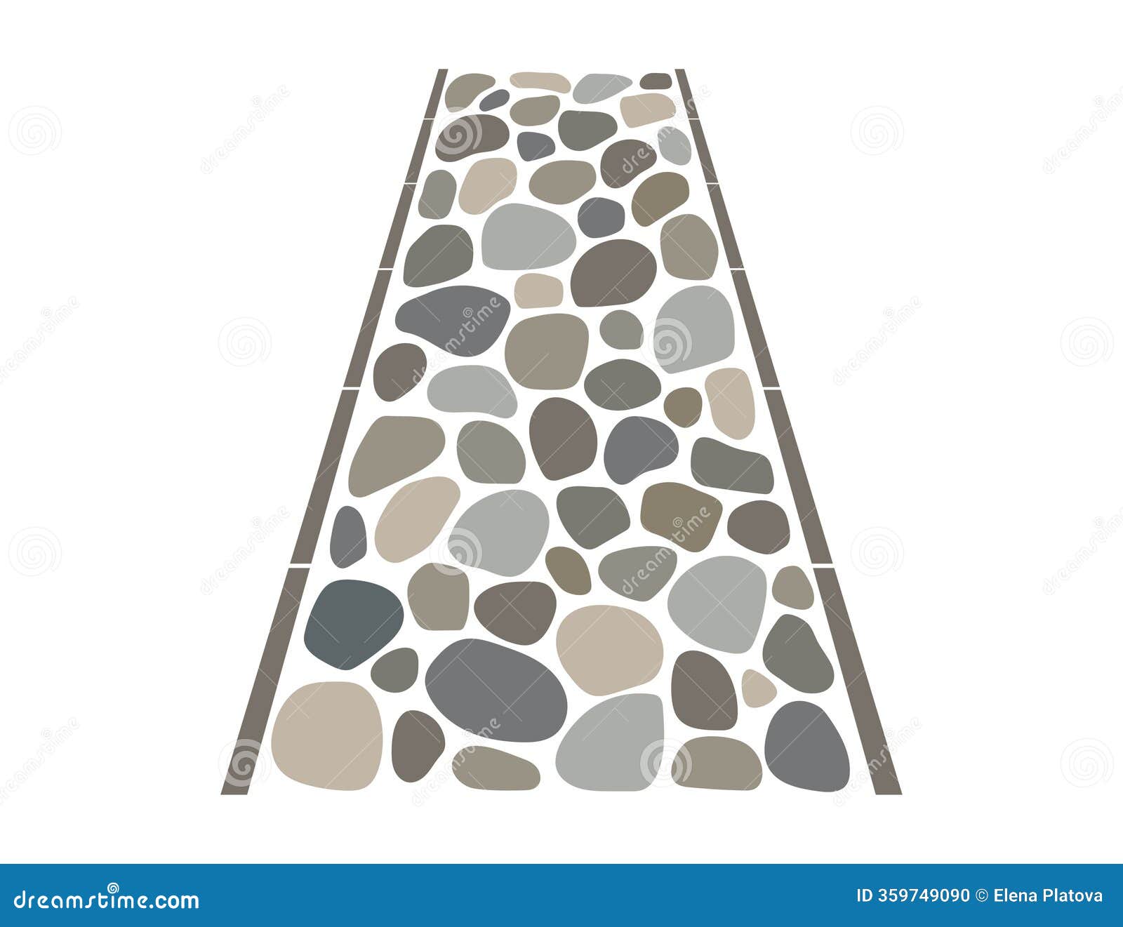 Stone Road, Irregular Stone Texture. Vector Sidewalk, Old Gravel ...