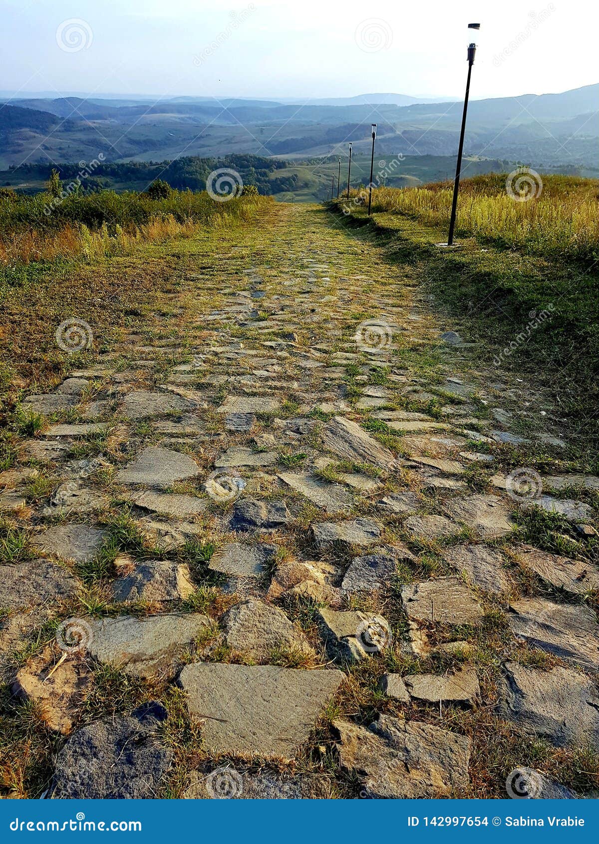 Roman Stone Road in the Mountains Stock Photo - Image of mountains ...
