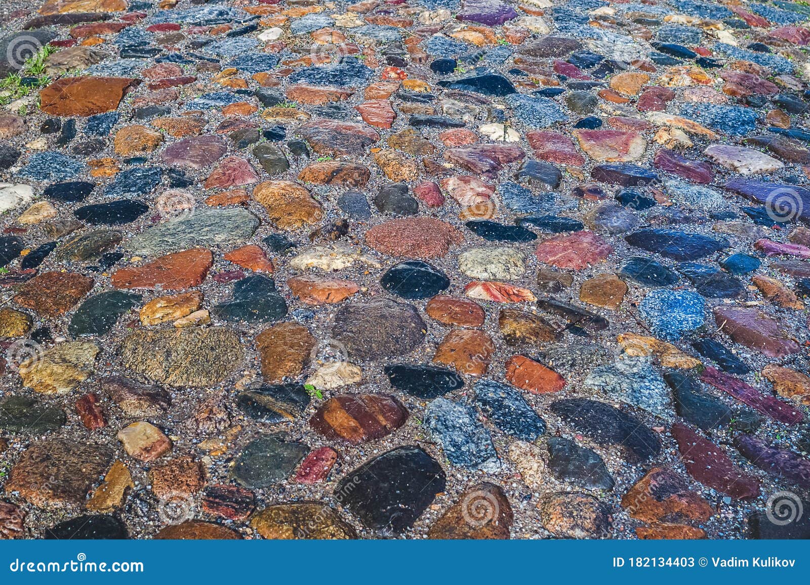 Stone Road with Stones of Different Colors, Natural Light Stock Image ...