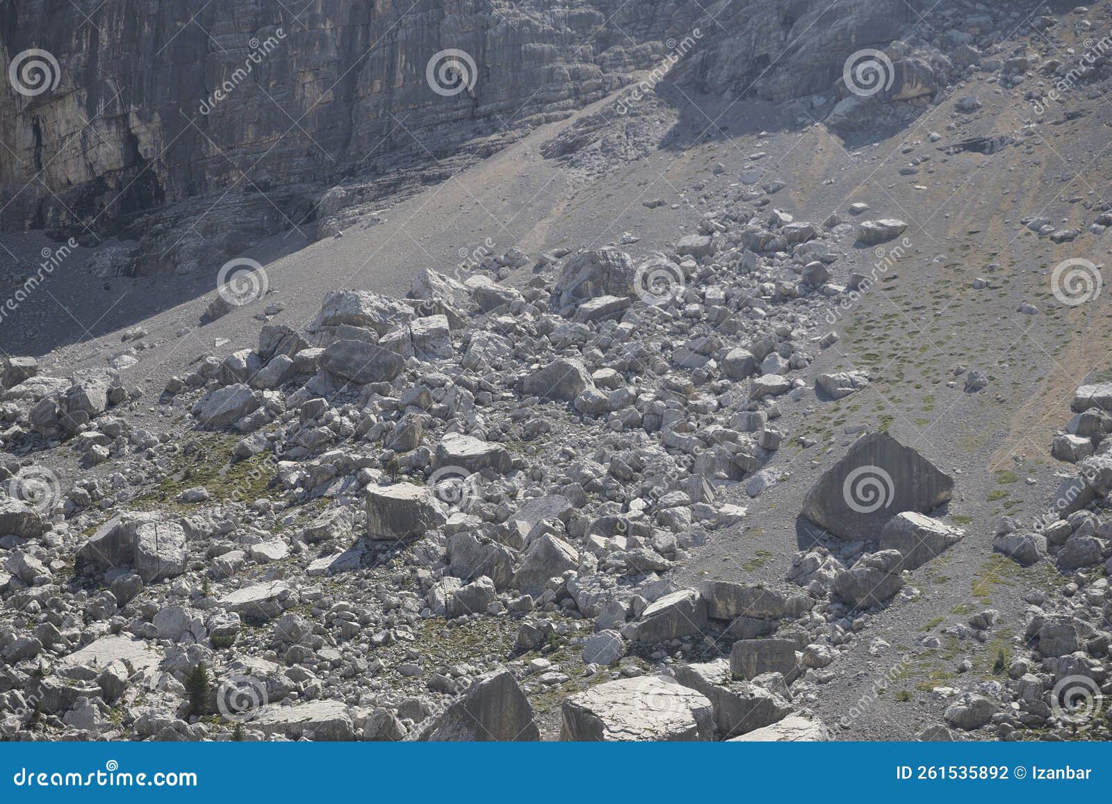 Stone Rock Avalanche in Dolomites Stock Photo - Image of pass, nature ...