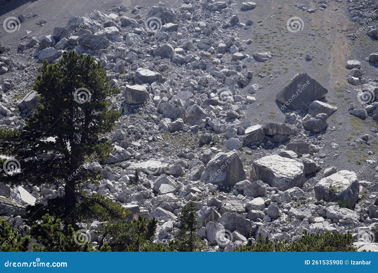 Stone Rock Avalanche in Dolomites Stock Photo - Image of smooth, hill ...