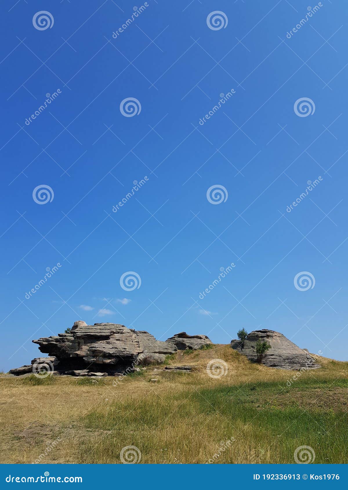 Stone rocks in the steppe stock image. Image of mountain - 192336913