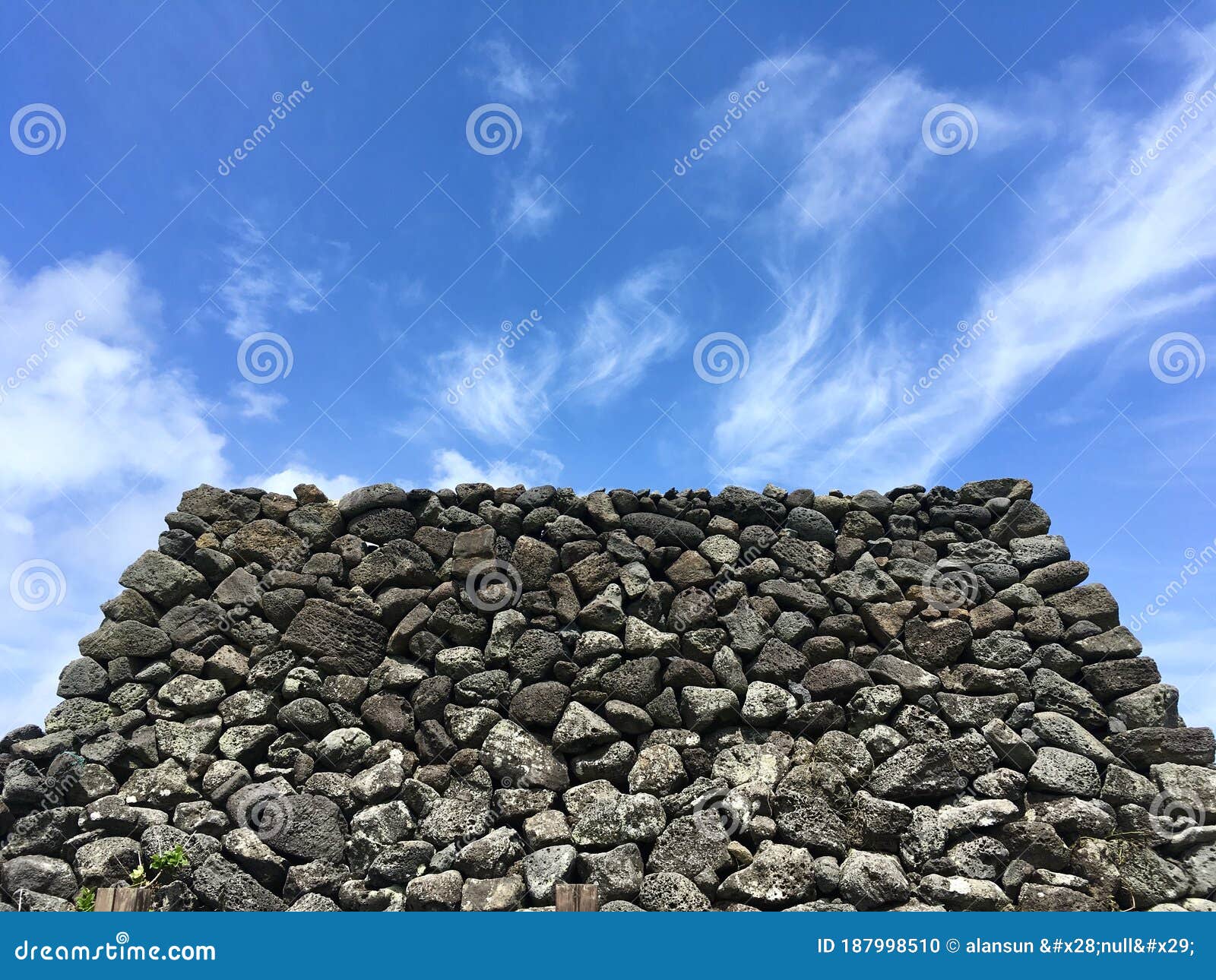 The Stone Rock with Cloud in Jeju Korea Stock Photo - Image of floor ...