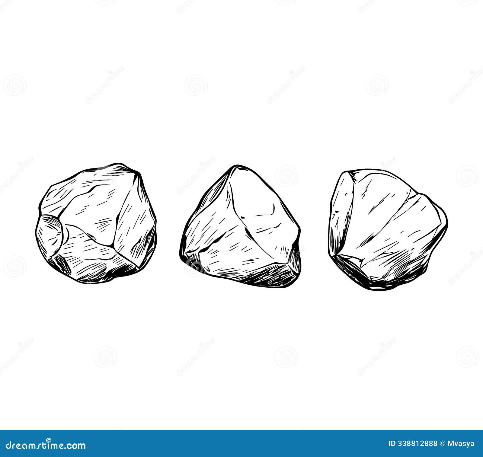 Stone, Rock Hand-drawn Illustration Stock Vector - Illustration of ...