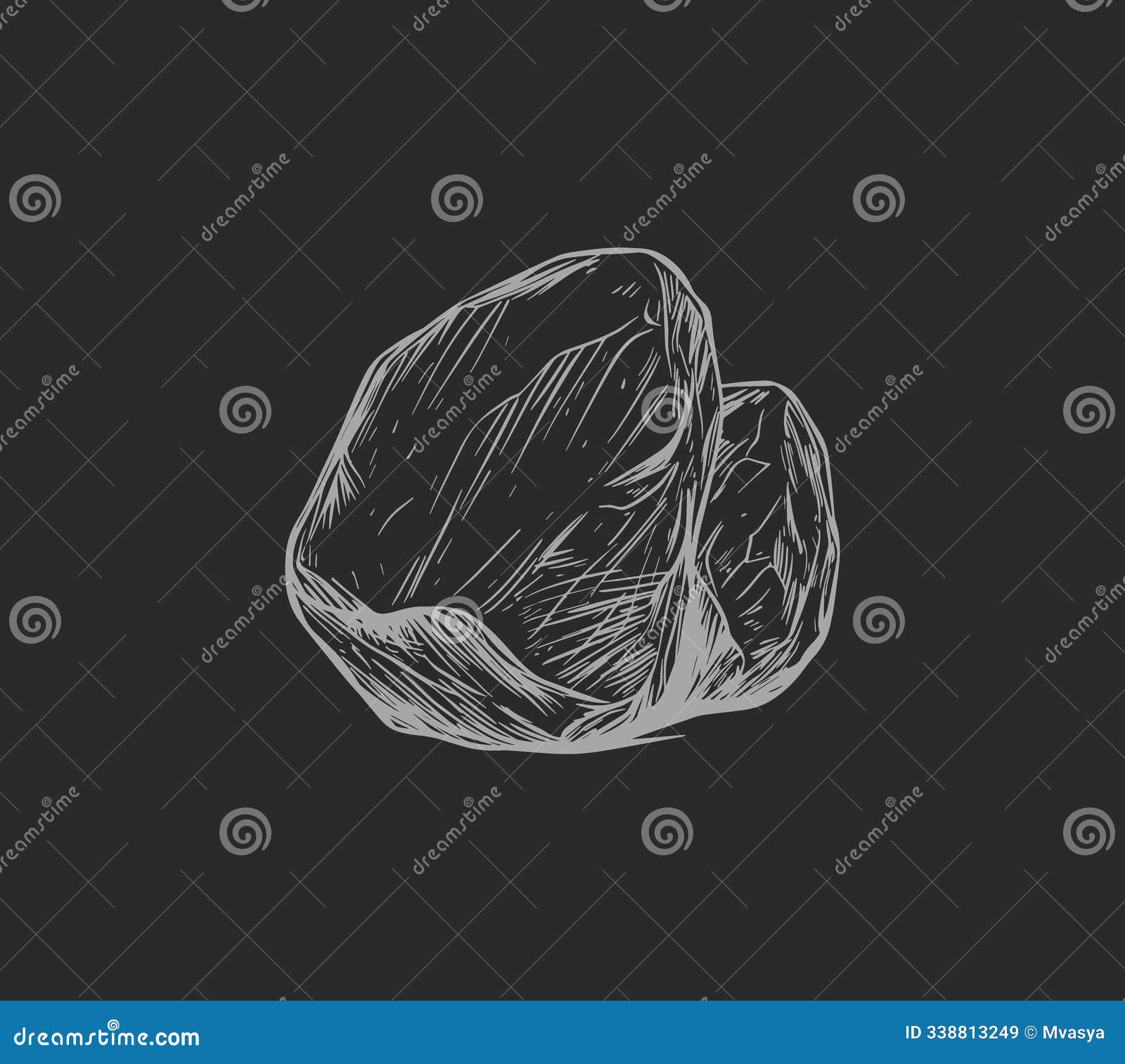 Stone, Rock Hand-drawn Illustration Stock Vector - Illustration of line ...