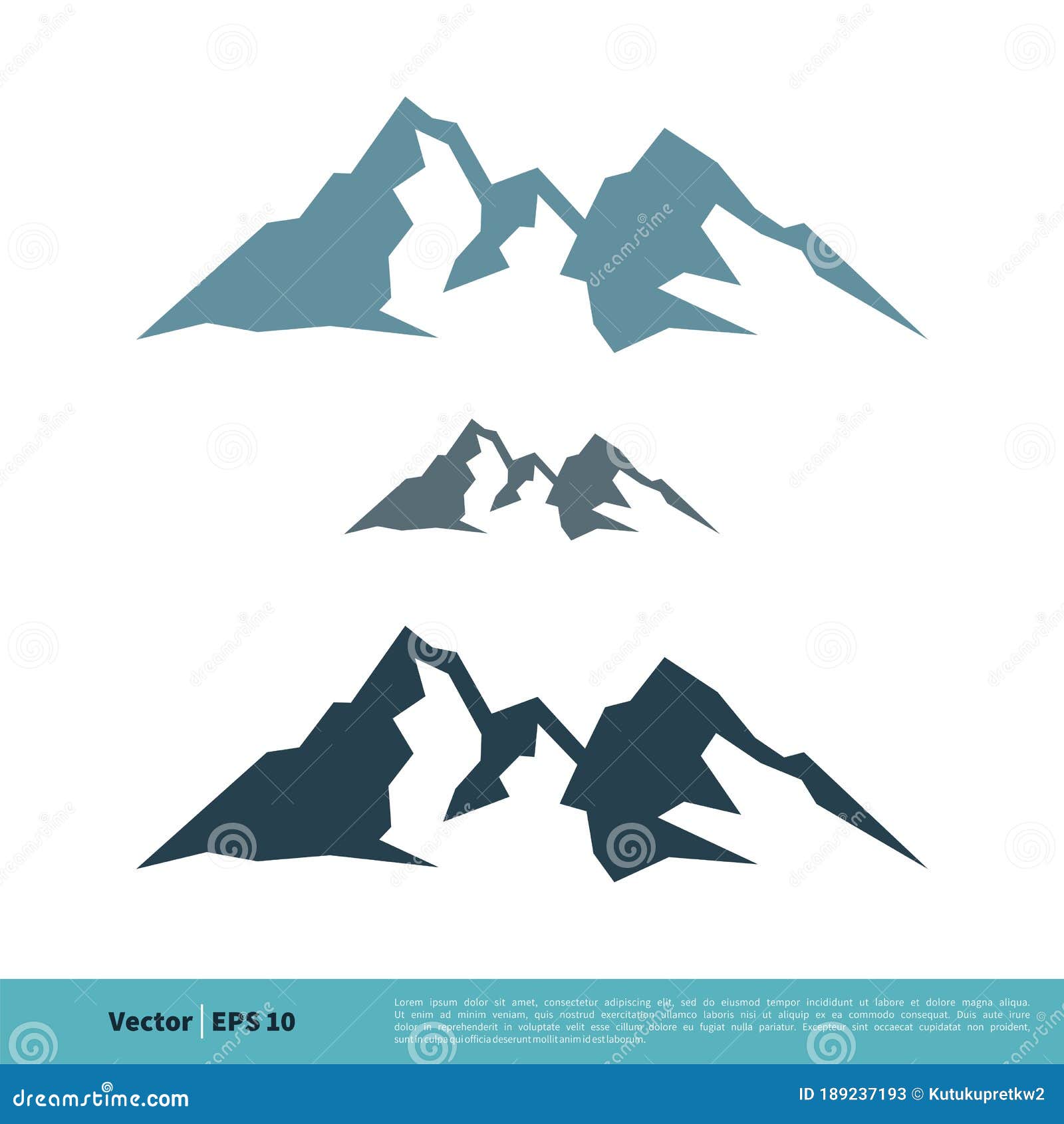 Stone / Rock Mountain Icon Vector Logo Template Illustration Design ...