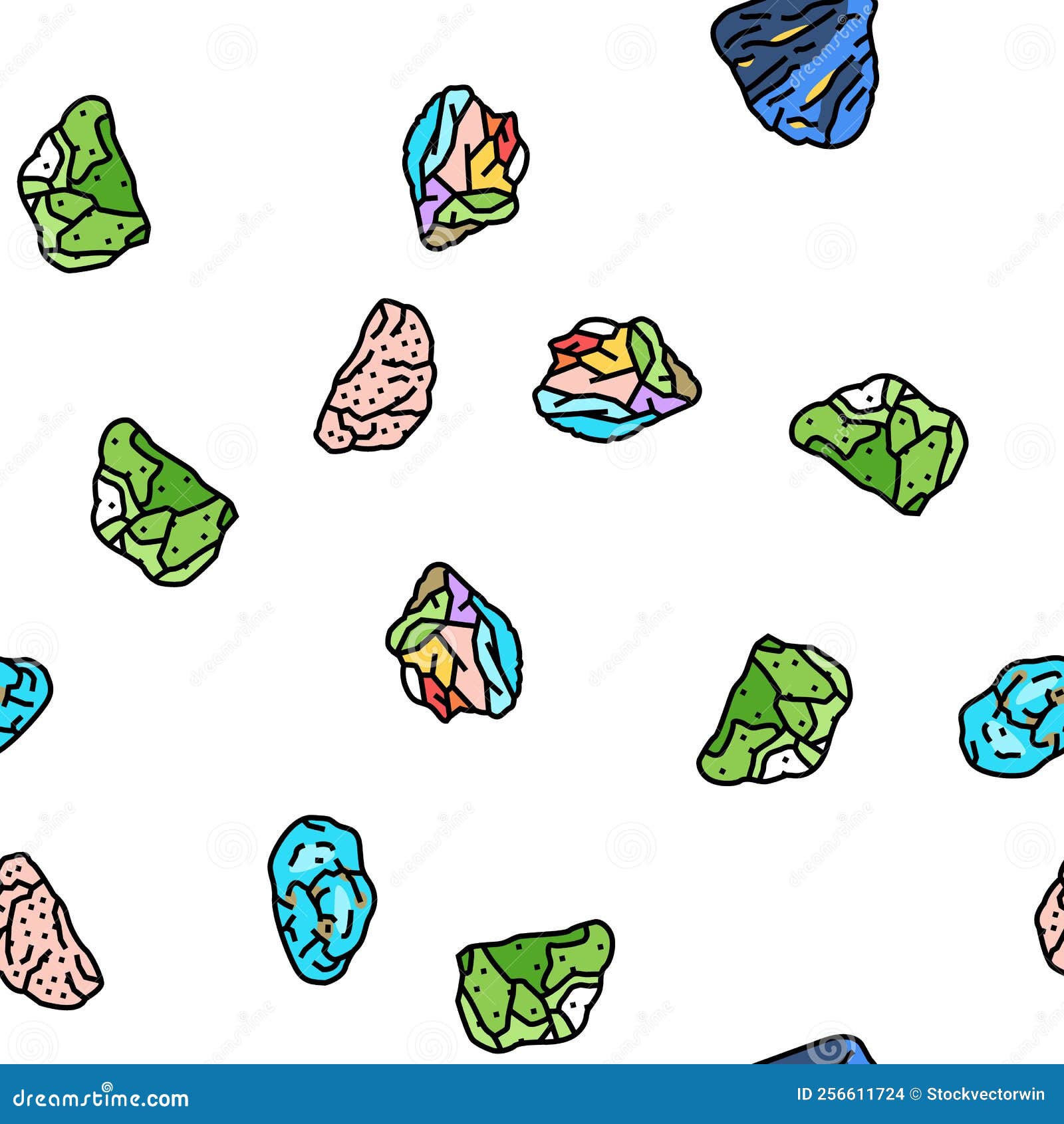 Stone Rock Texture Nature Vector Seamless Pattern Stock Illustration ...