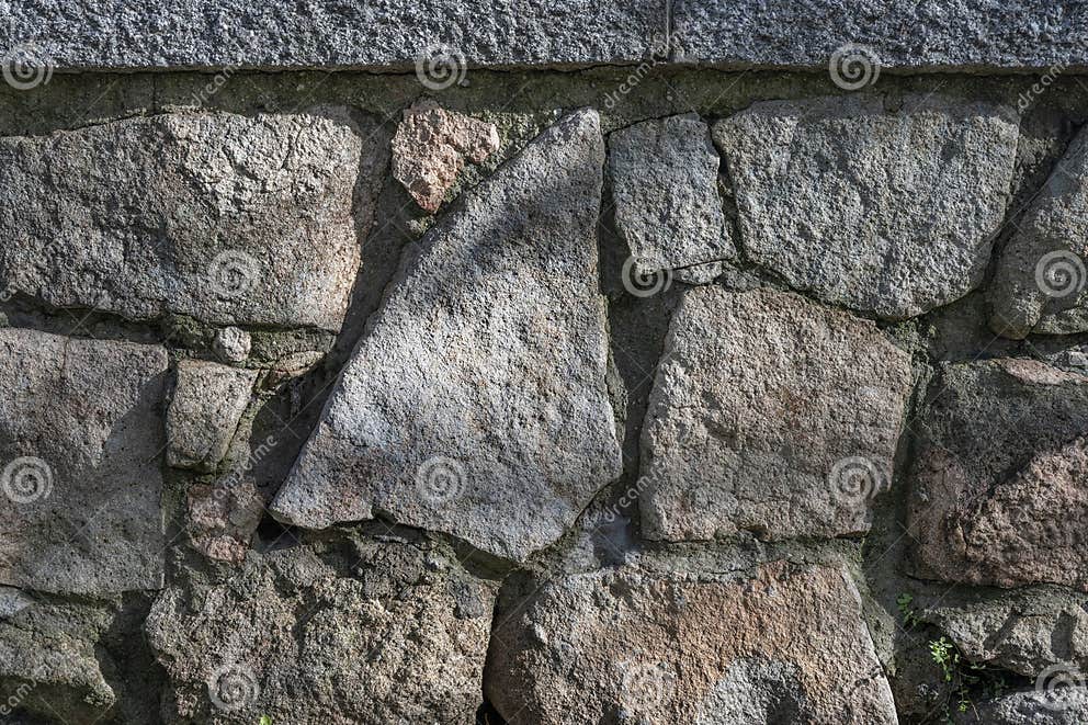 A Stone Rock Wall with a Granite Pillar. Vector Stone Texture ...