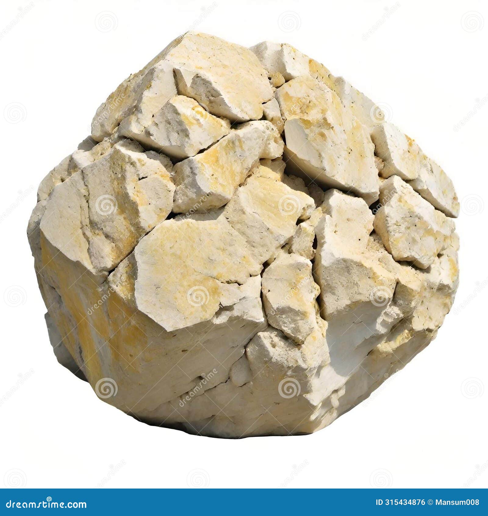 Stone Rock with White Background Stock Illustration - Illustration of ...