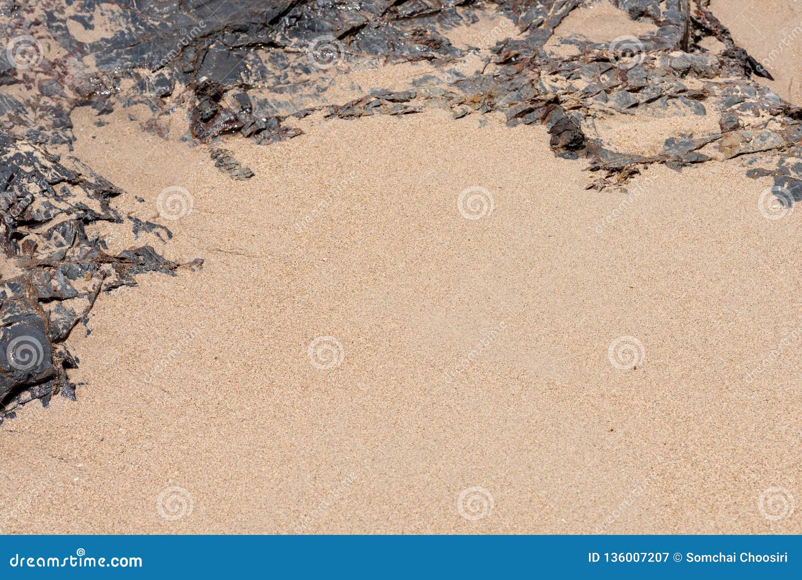 Stone, Rocks Frame on Beach Sand Background Stock Image - Image of sand ...