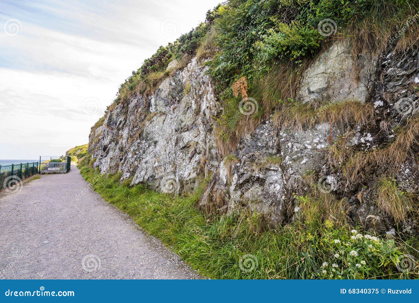Stone Rocks Mountain Hiking Path at Irish Seacoast Stock Image - Image ...