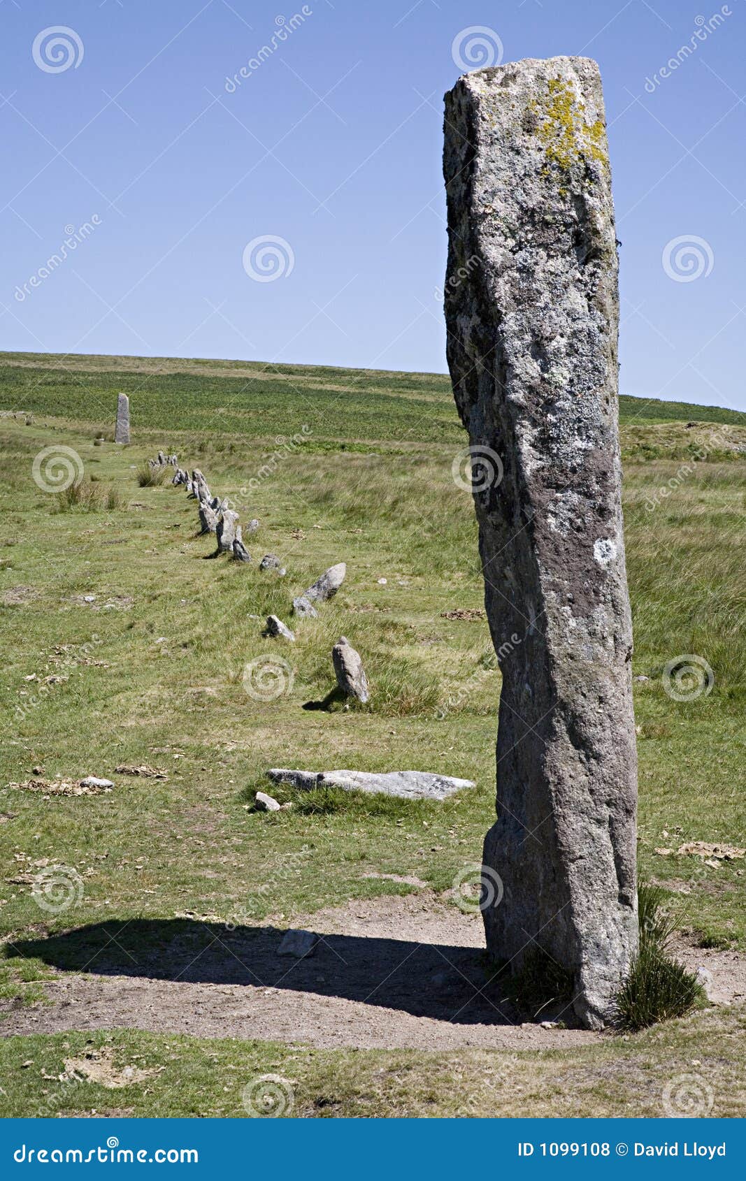 Stone row stock photo. Image of archaeological, menhir - 1099108