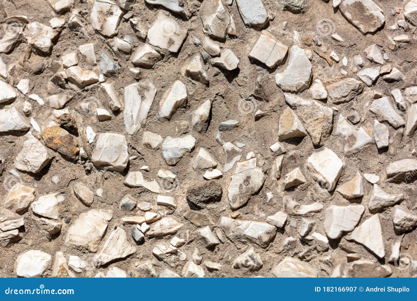 Stone Rubble in the Concrete Wall As Background Stock Image - Image of ...