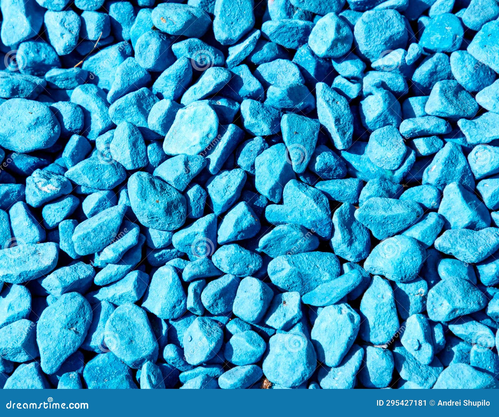 Stone Rubble Painted with Blue Paint. Background Stock Image - Image of ...