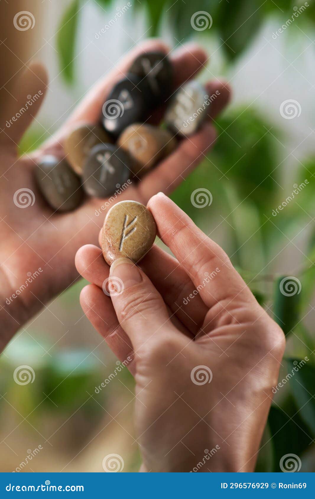 Stone Runes in a Woman& X27;s Hand Stock Image - Image of concept ...