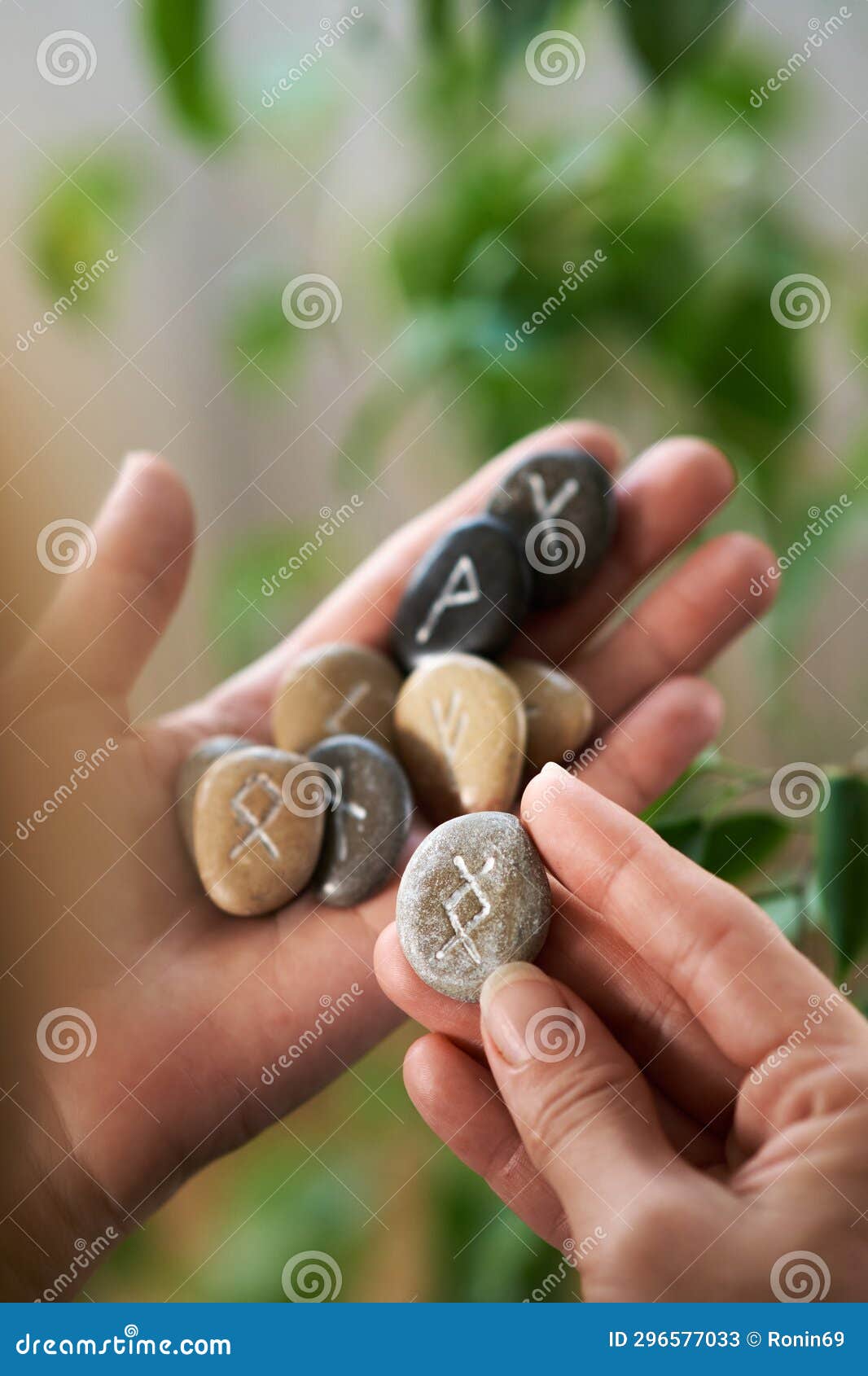 Stone Runes in a Woman& X27;s Hand Stock Image - Image of ritual ...